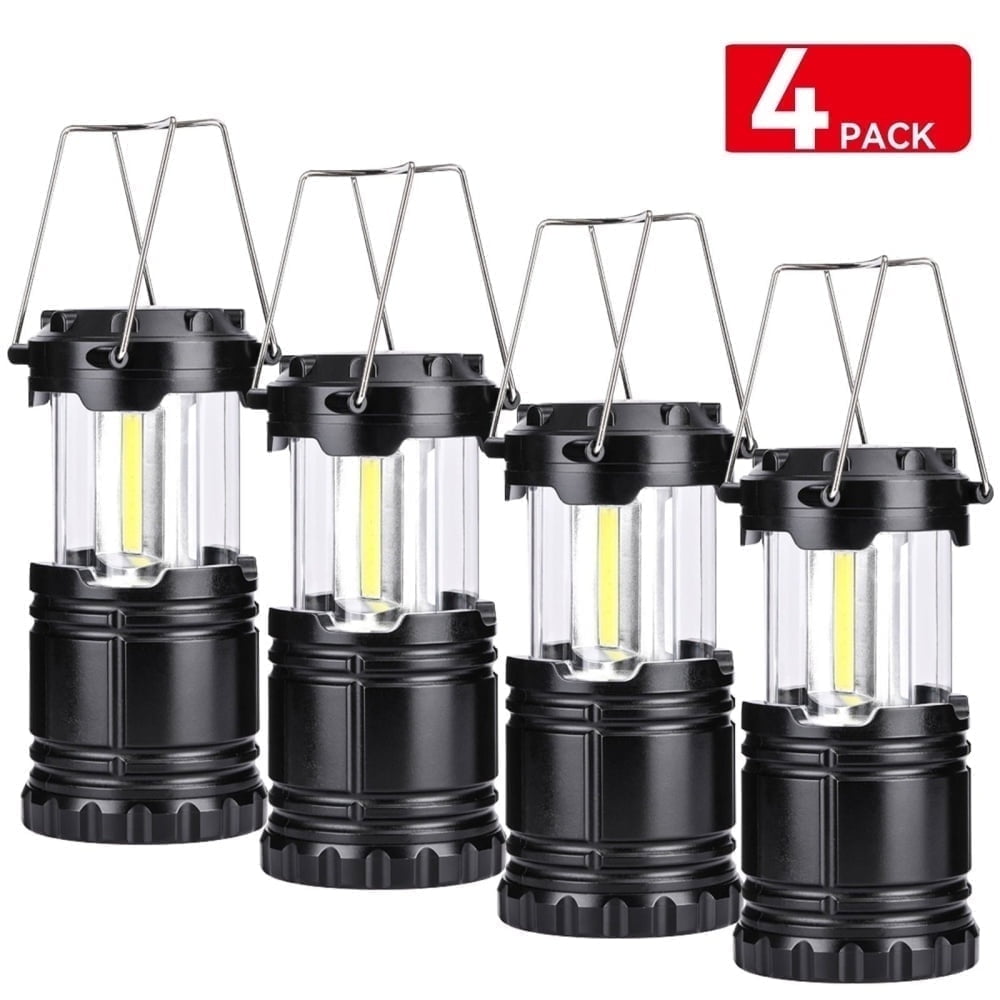 LED Collapsible Camping Lantern 4-Packs, COB Ultra Bright, Battery ...