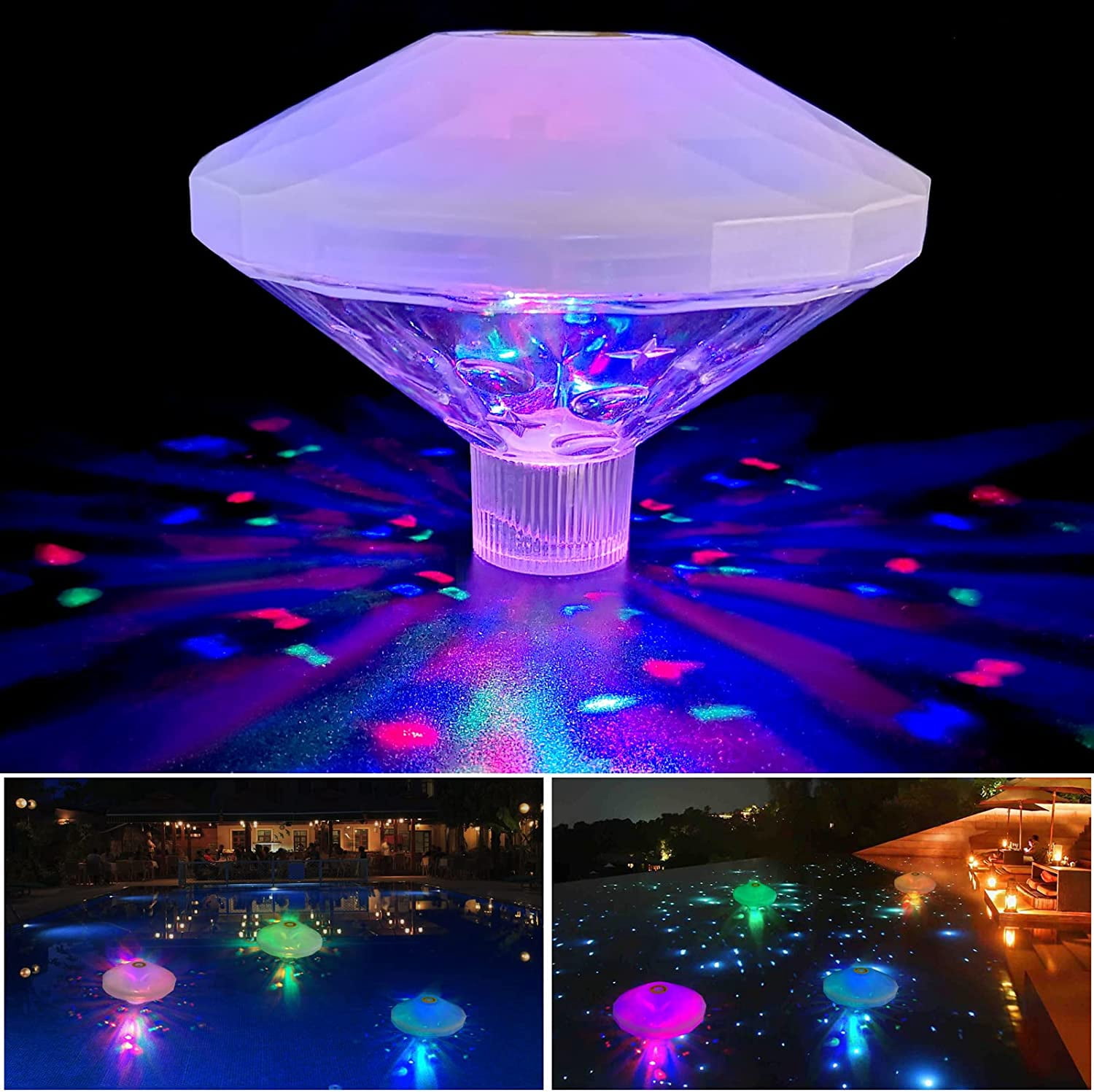 LED Color Changing Floating Pool Lights That Float with 7 Modes ...