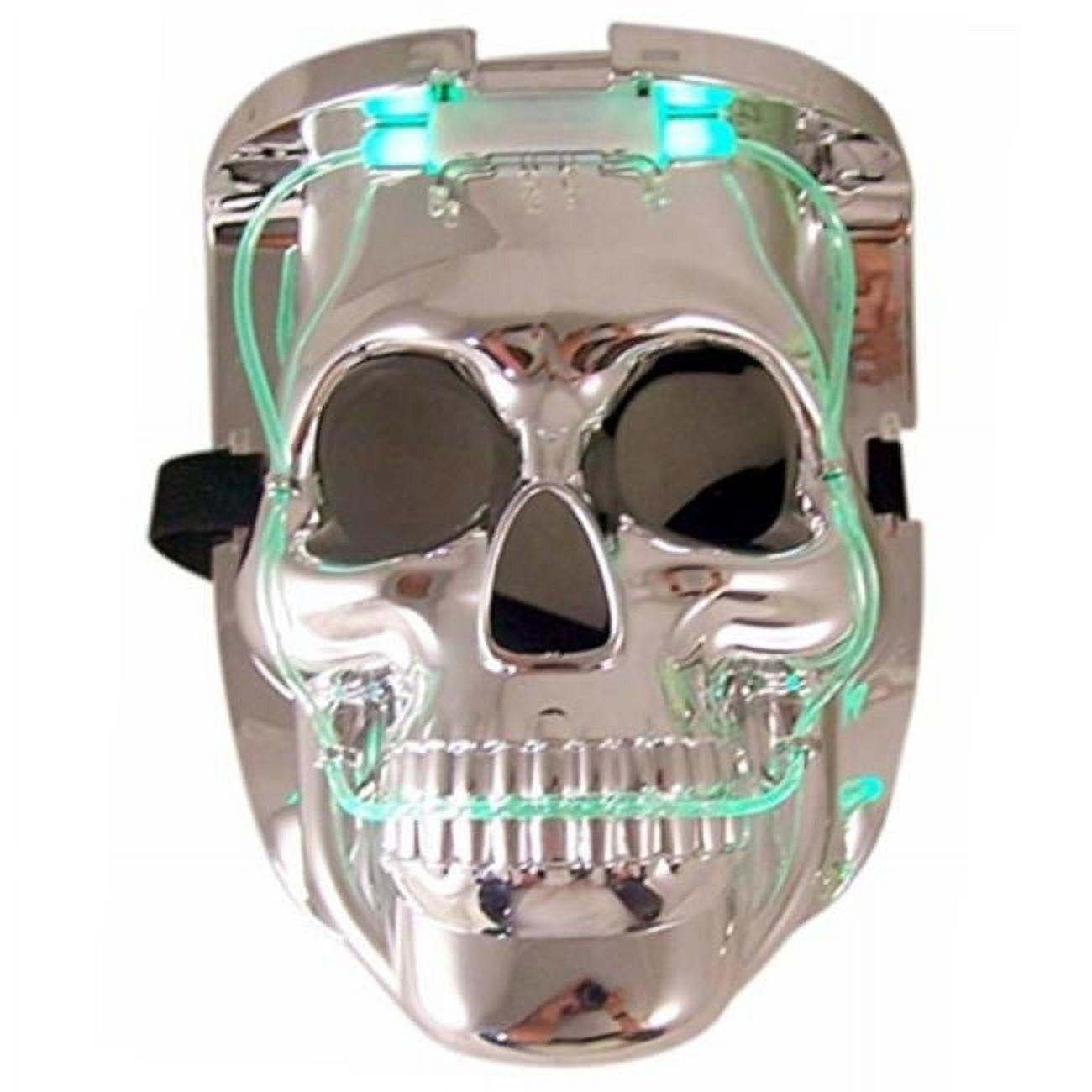 LED Color Changing Silver Chrome Skull Face Halloween Mask - Walmart.com