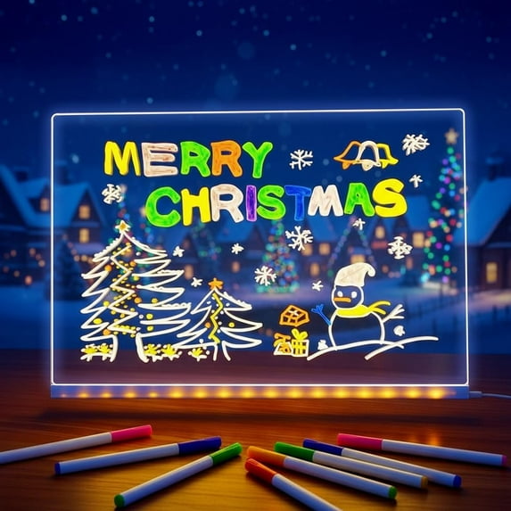 LED Color Note Board, Light-Up Acrylic Drawing & Message Board with ...