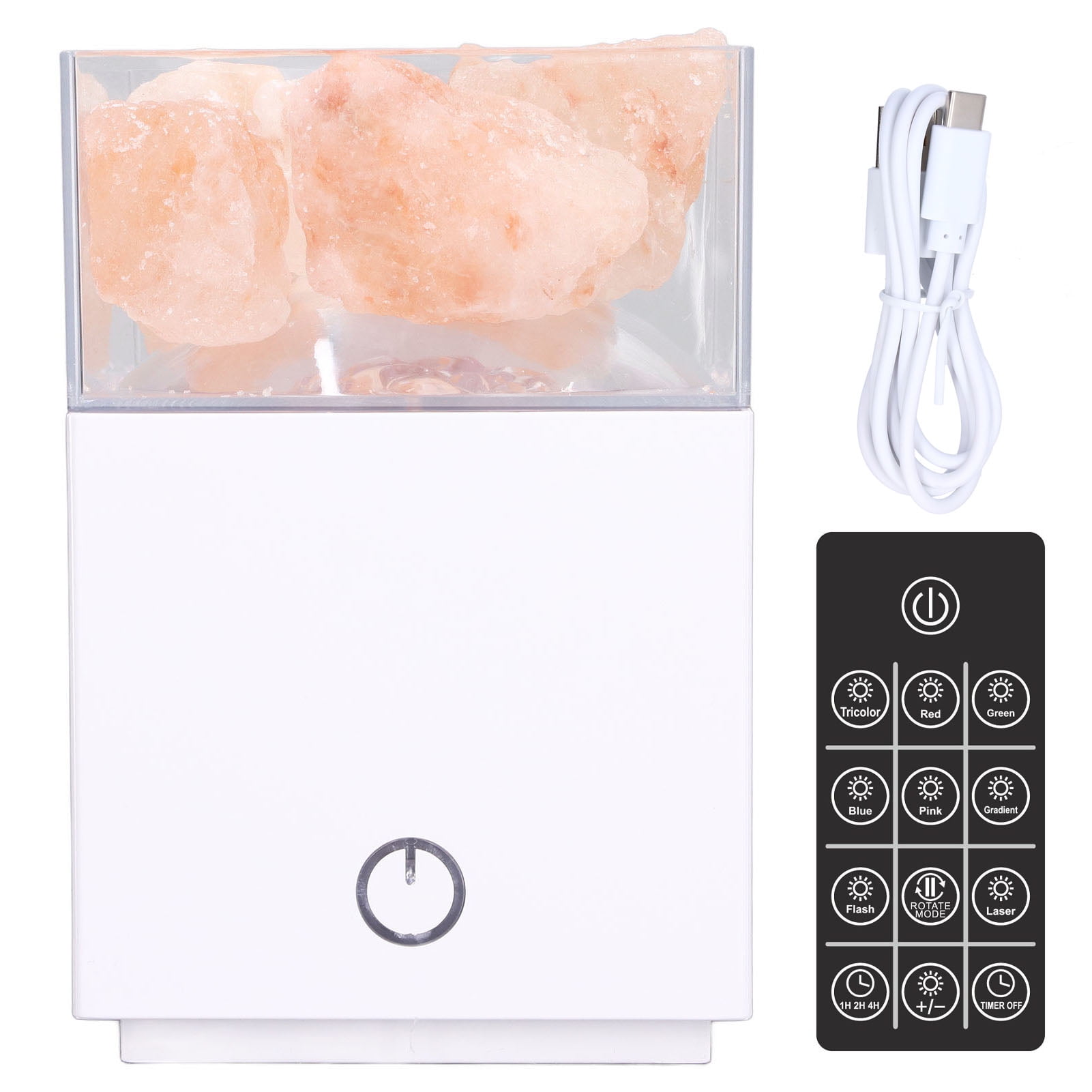 LED Colorful Himalayan Salt Lamp Remote Control Square Salt Block Lamp ...