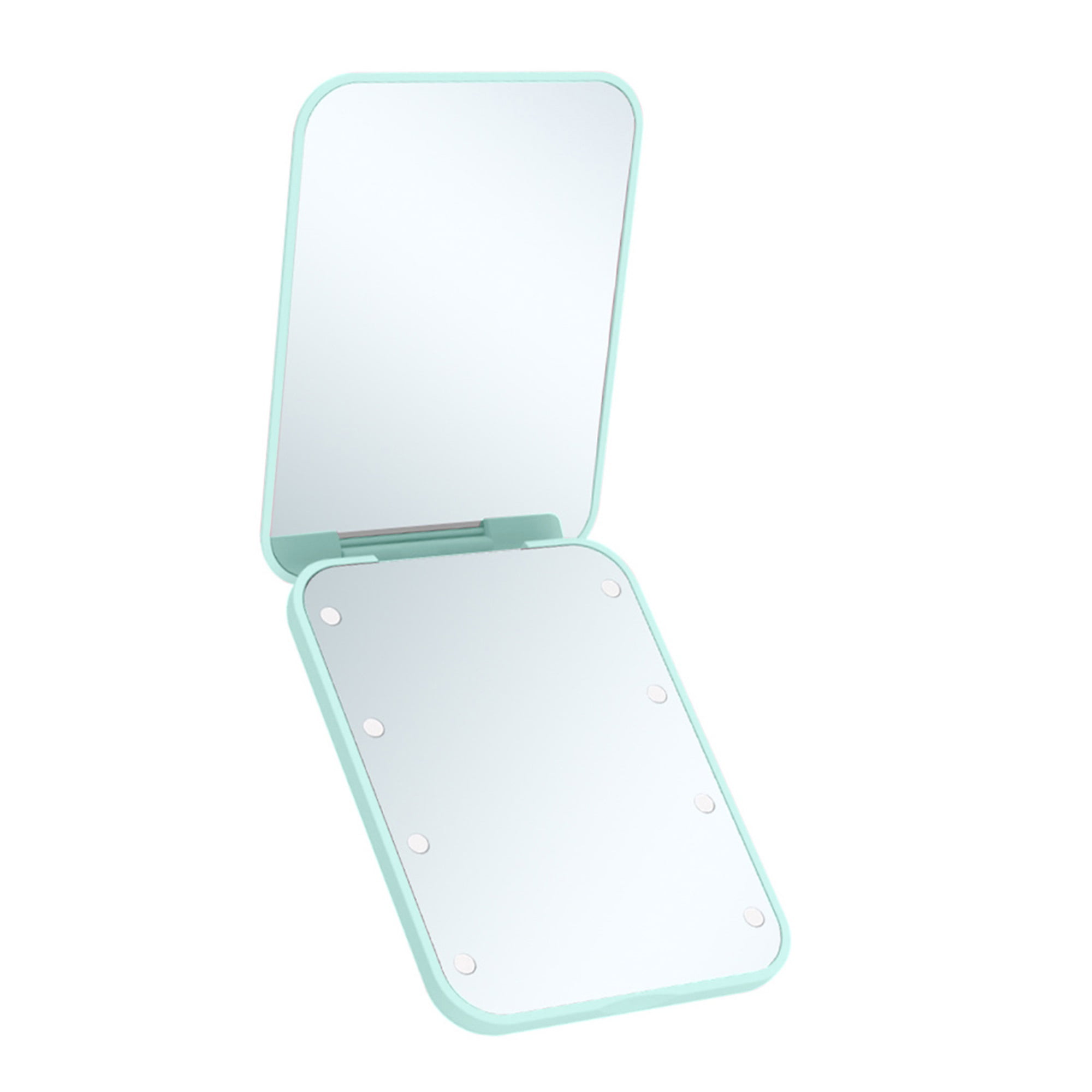 LED Compact Travel Pocket Mirror with Light, 2X Magnification, Foldable ...