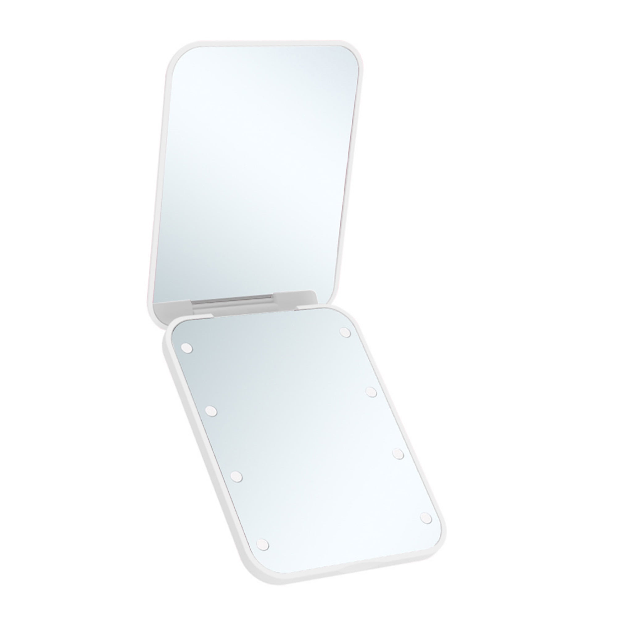 LED Compact Travel Pocket Mirror with Light, 2X Magnification, Foldable ...