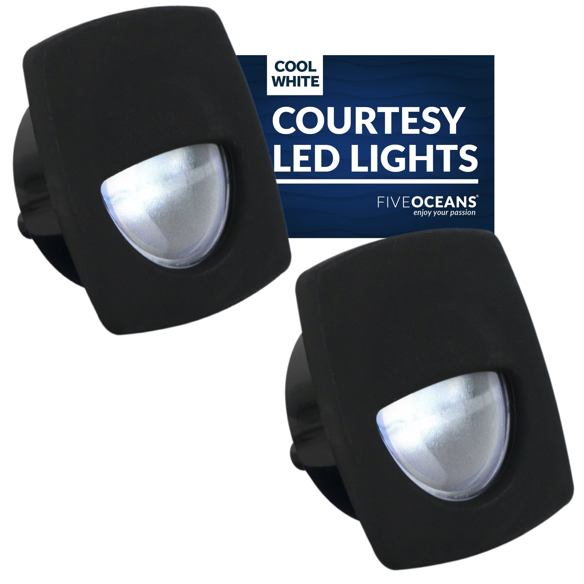 LED Companion Way Light, 2 Pack Marine Courtesy Lights, Square Light ...