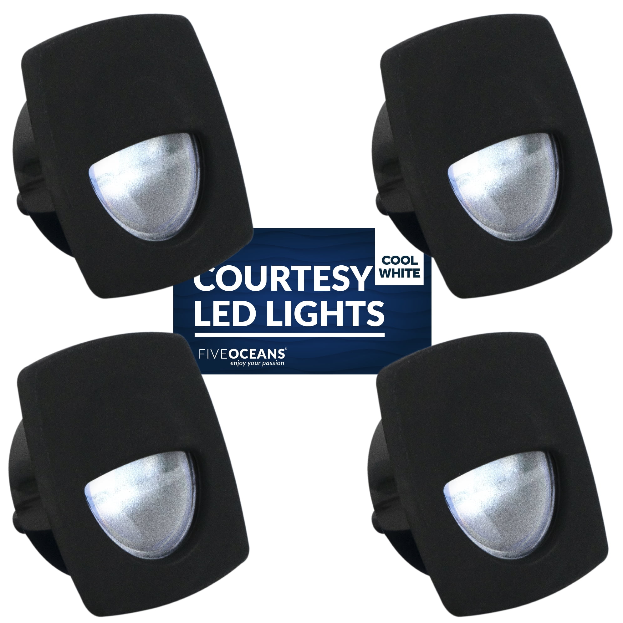LED Companion Way Light, 4 Pack Marine Courtesy Lights, Square Light ...