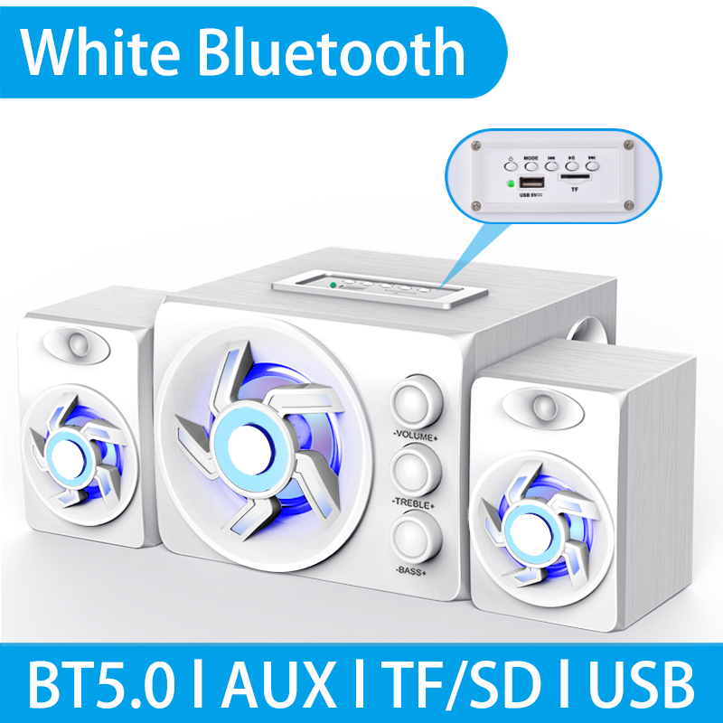 LED Computer Speaker 4D Surround Sound Mini Subwoofer Music Speaker for ...