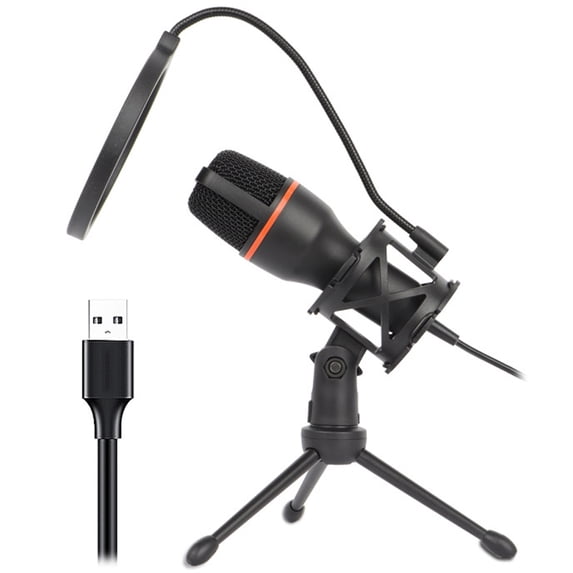 LED Condenser Microphone Professional Mic for Gaming Karaoke Singing ...