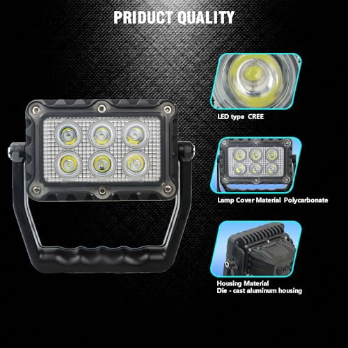 LED Convenient Work Light with Stand 18W IP65 Waterproof 3 Modes Flood ...