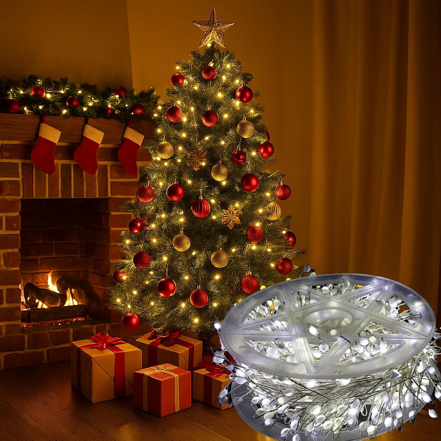 LED Copper Wire Firecracker Light String - Flexible DIY Christmas Tree ...