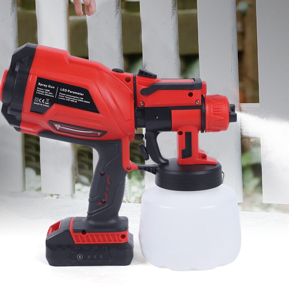 LED Cordless Electric Paint Sprayer High Pressure Handheld Spray Gun ...