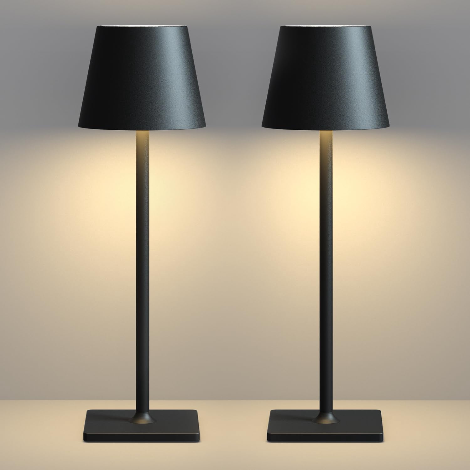 LED Cordless Table Lamp: 6000mAh Rechargeable Battery Operated Desk Lamp, 3 Color Stepless ...