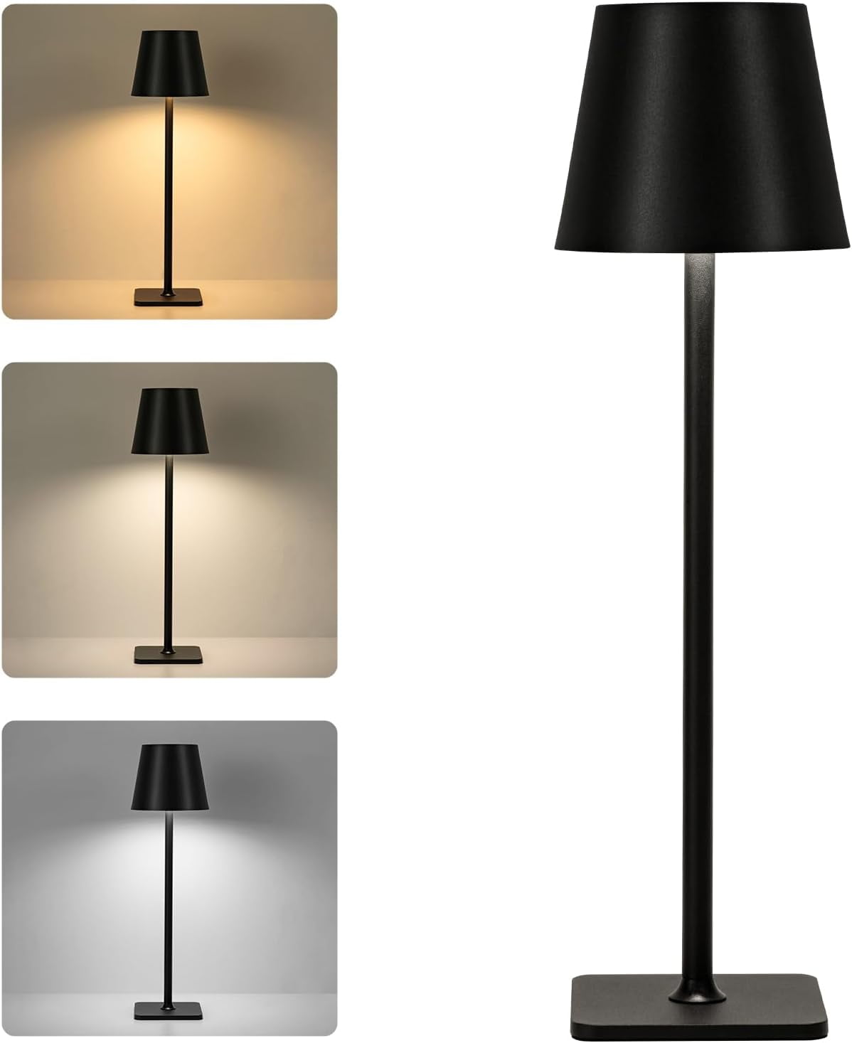 LED Cordless Table Lamps,4000mAh Rechargeable Battery Operated Table ...