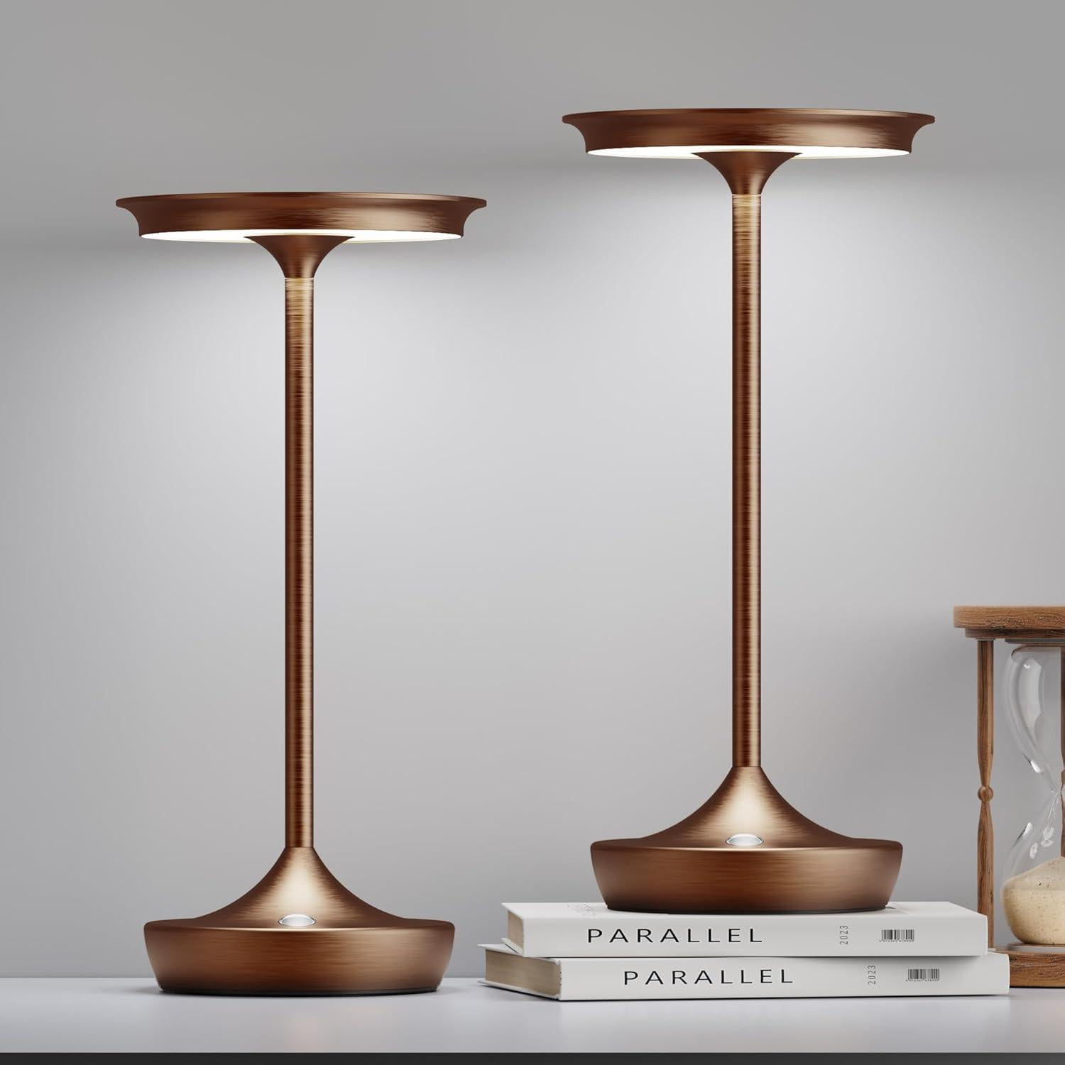 LED Cordless Table Lamps Rechargeable - Outdoor Battery Operated Portable Table Light 3 Color ...