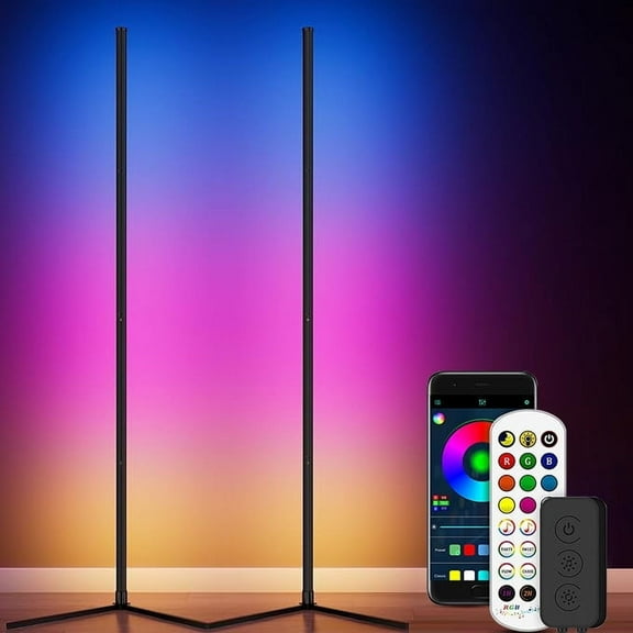 Aura RGBICW Floor Lamp, Ambient Lighting LED Corner Light App & Voice ...