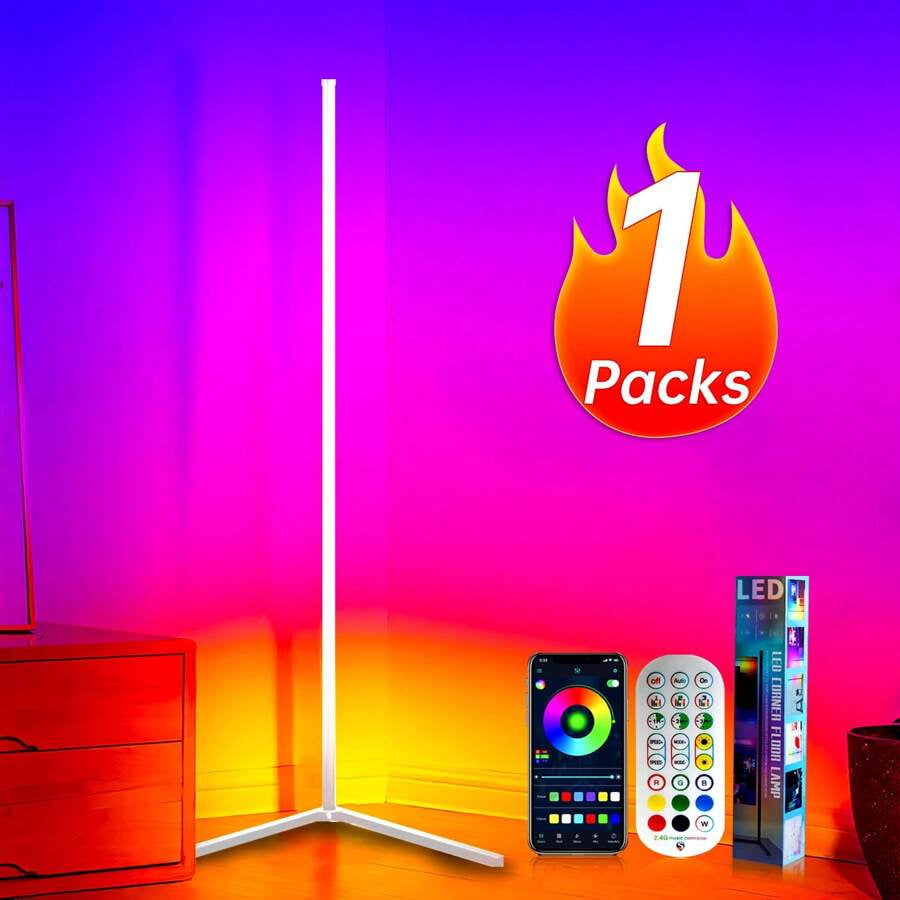 LED Corner Lamp, RGB Corner Floor Lamp With APP And Remote Control, 16 ...