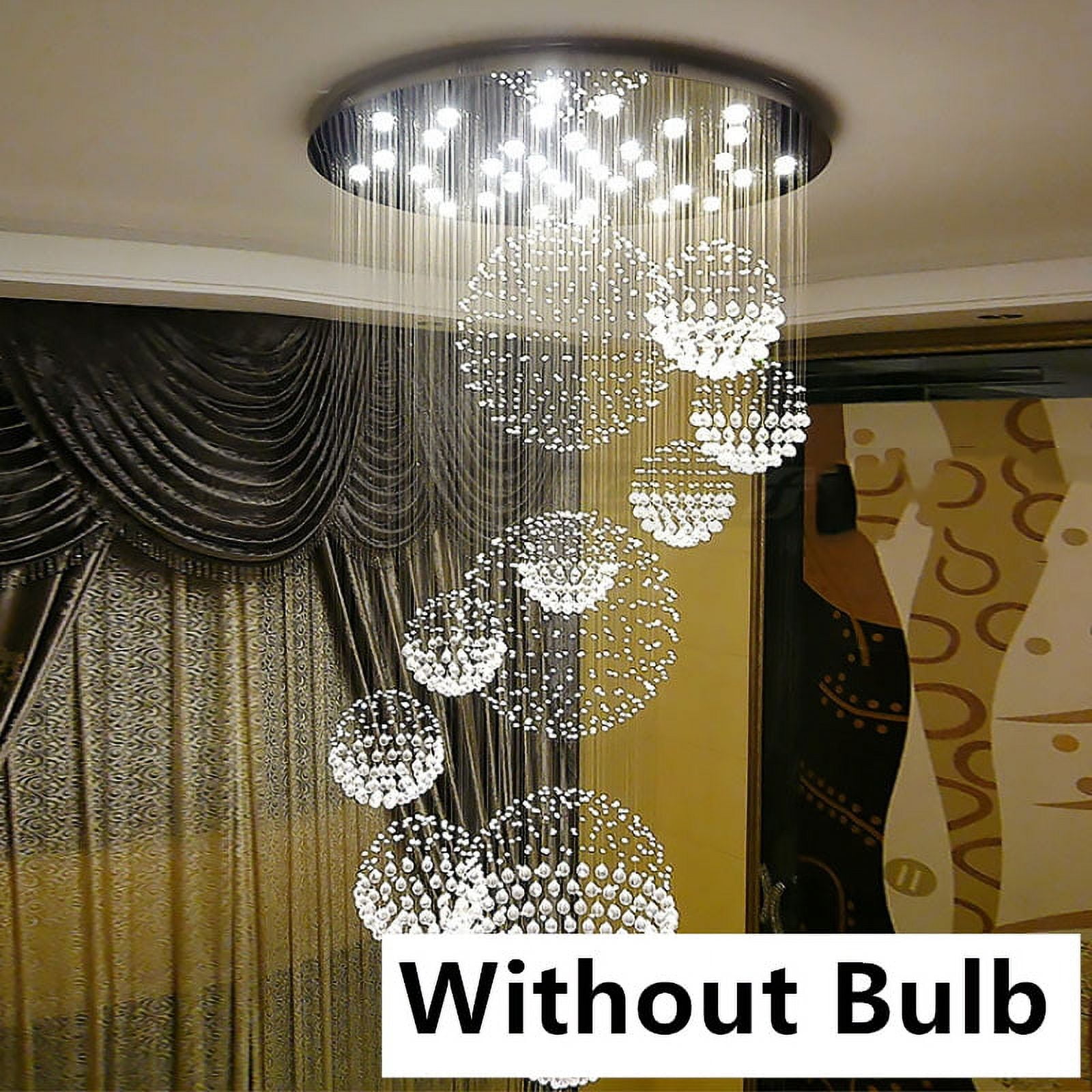 LED Crystal Rain Drop Chandelier, Luxury Pendant Ceiling Lamp, Modern ...