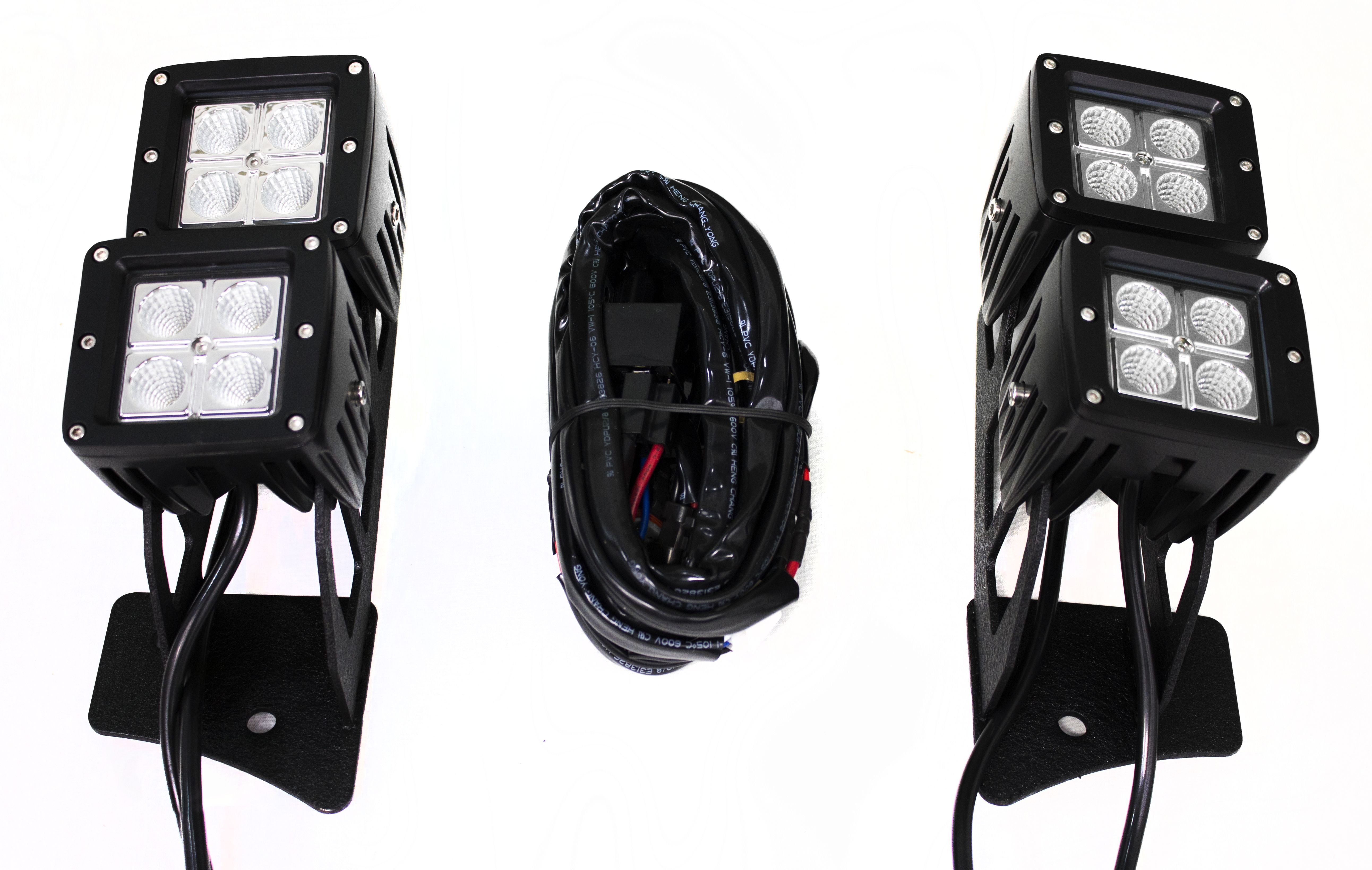 LED Cube Light 4 x 12W Cree L14 Bracket for 07-17 Jeep JK - Walmart.com