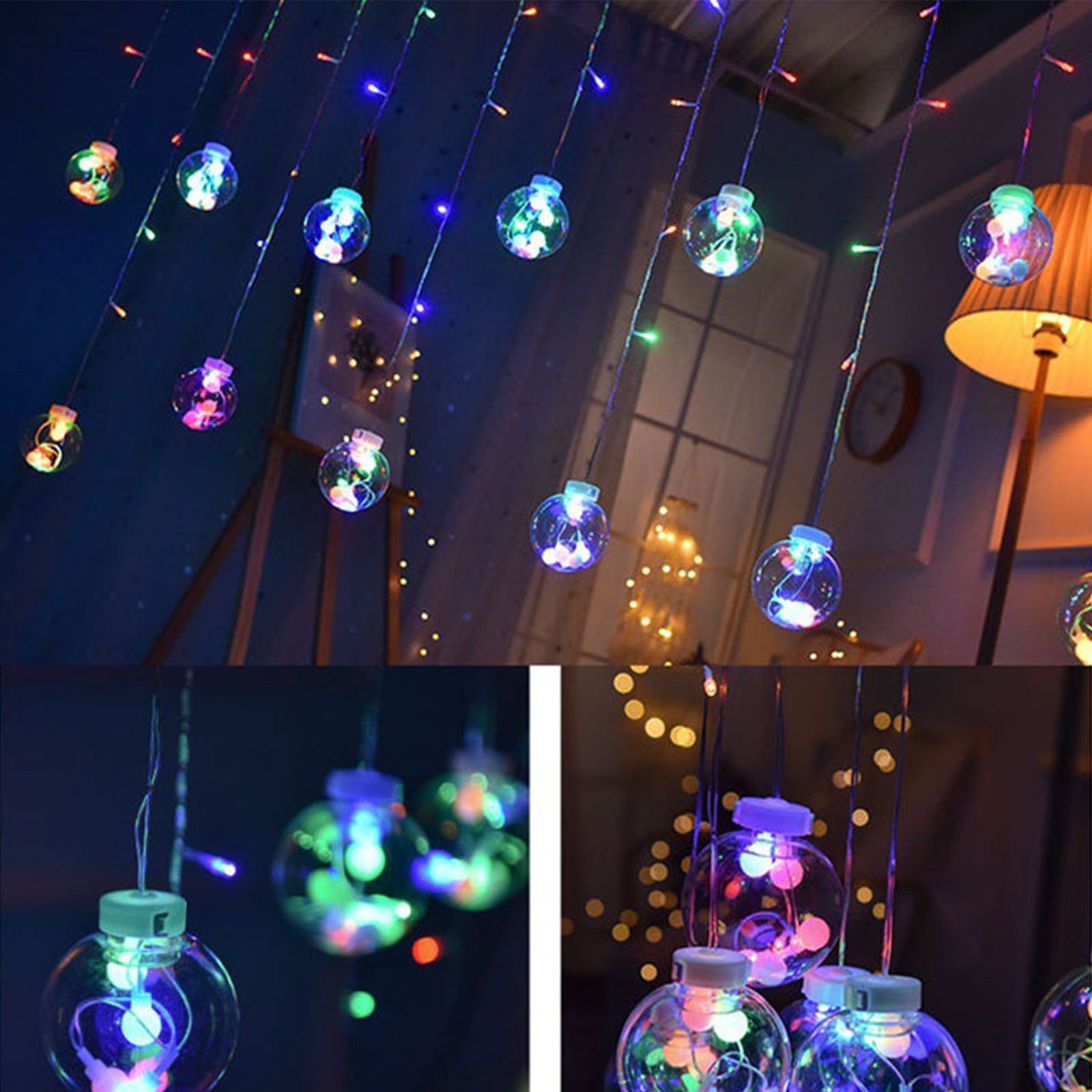 LED Curtain String Lights, Wish Ball Decorative Lights for Bedroom ...