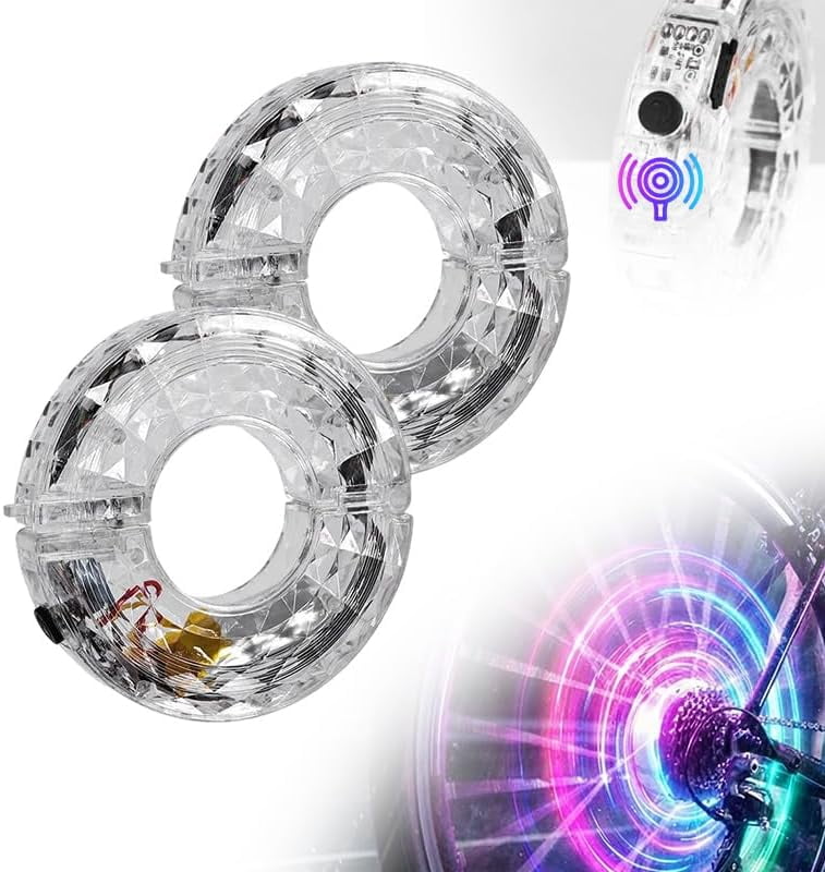 LED Cycling Wheel Hub Light for Night Riding, USB Rechargeable 7 Color ...