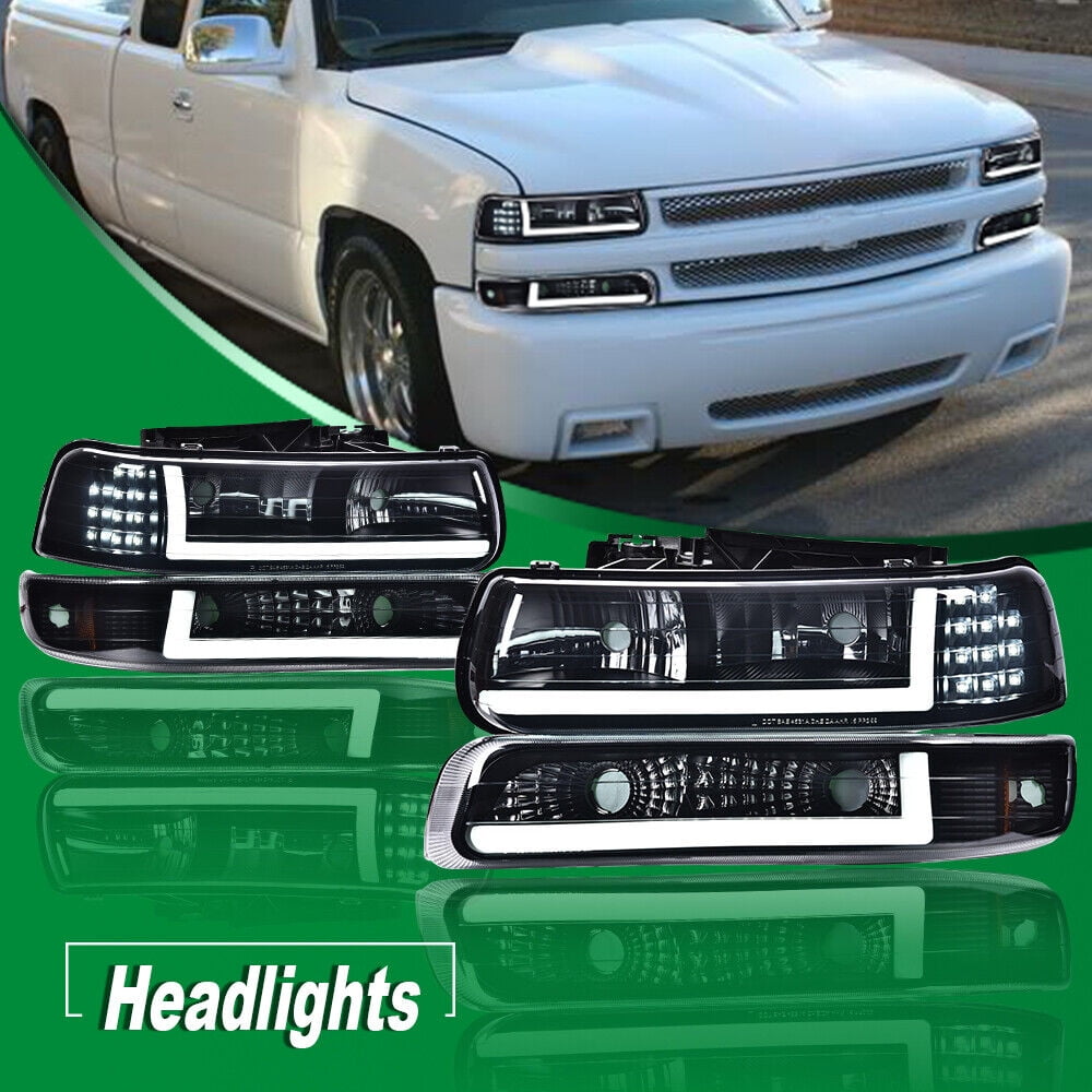 LED DRL Headlight Bar and Bumper Light Fits 99-02 for Chevrolet ...