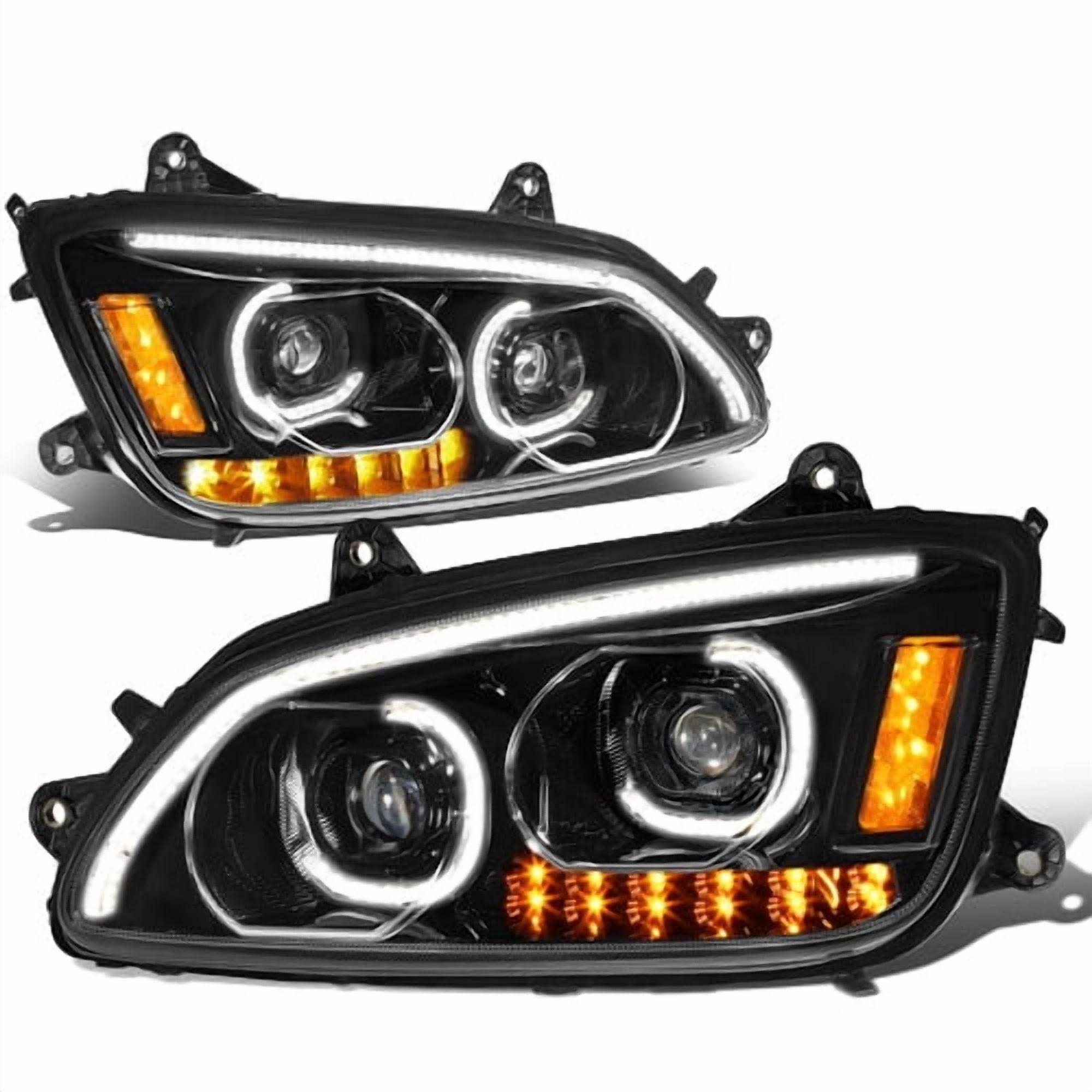 [LED DRL+Turn Signal]Fit 08-19 Kenworth T170 T370 T660 Dual Projector ...