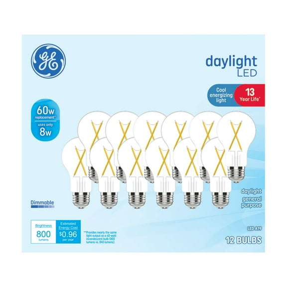 GE Energy-Efficient Dimmable 43-Watt Halogen Light Bulb, Clear, 2-Pack ...