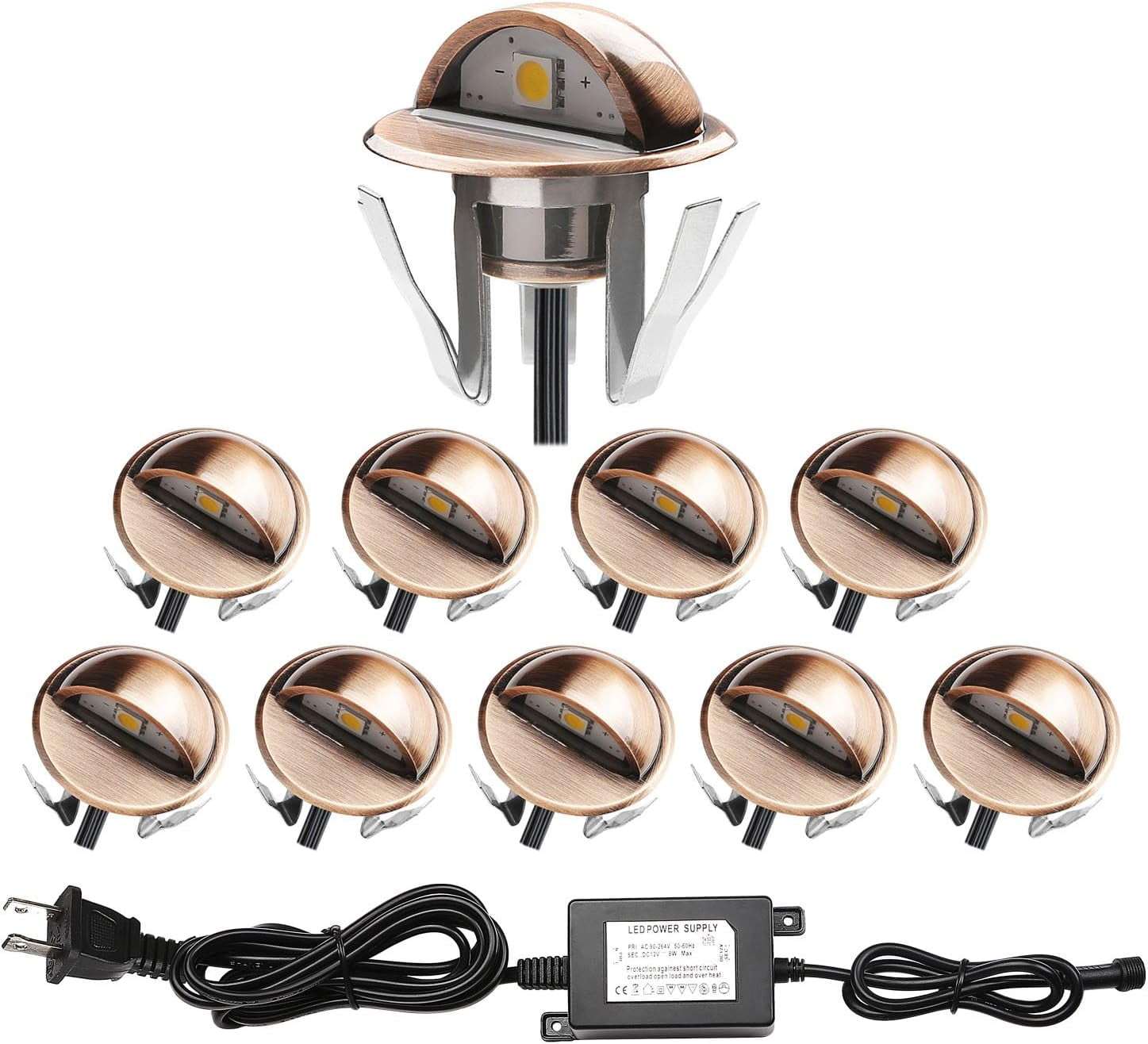LED Deck Stair Lighting Kit, Low Voltage Patio Deck Lamp IP65 1.38 ...