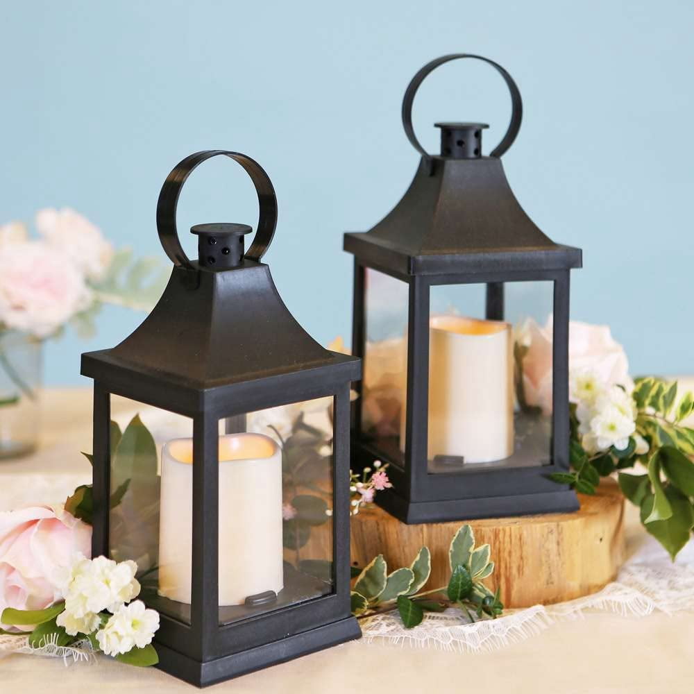 LED Decorative Lanterns 8.5" H - Set of 12 - Kate Aspen Vintage Rustic ...