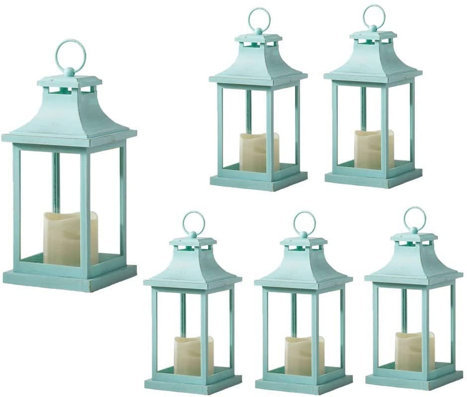 LED Decorative Lanterns - Set of 6 - Kate Aspen Blue Vintage Rustic ...