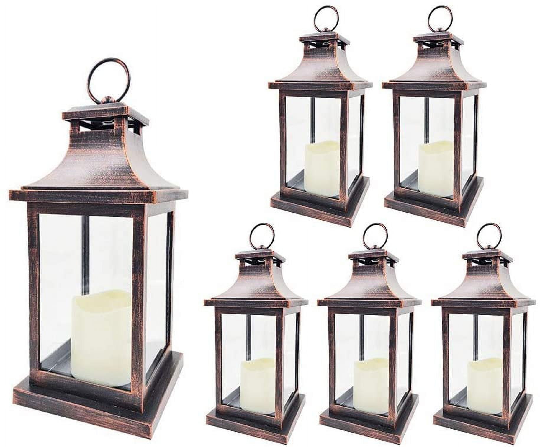 LED Decorative Lanterns - Set of 6 - Kate Aspen Cooper Vintage Rustic ...