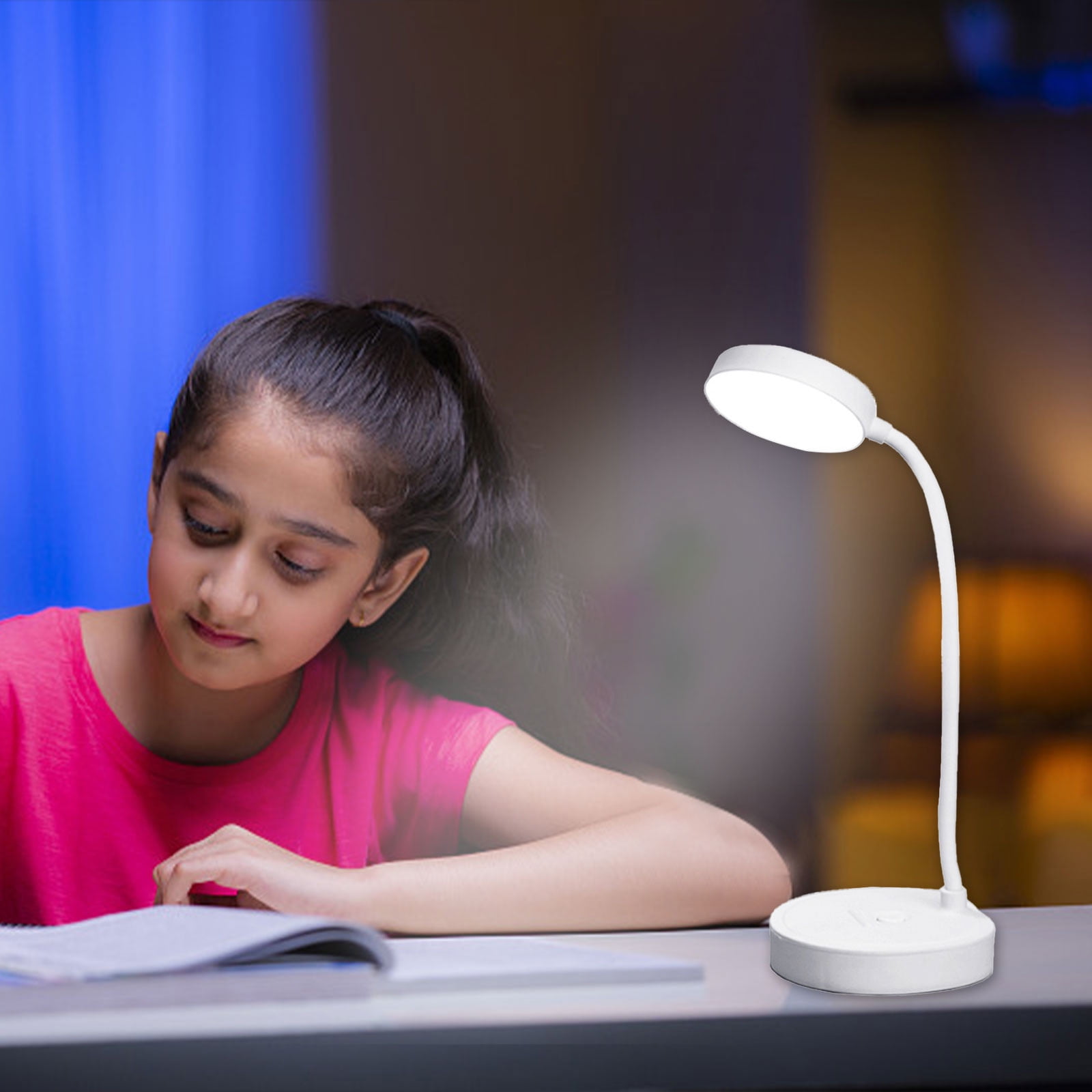 LED Desk Lamp | 1200mAh Rechargeable Eye-Caring Light | 3 Color Modes ...