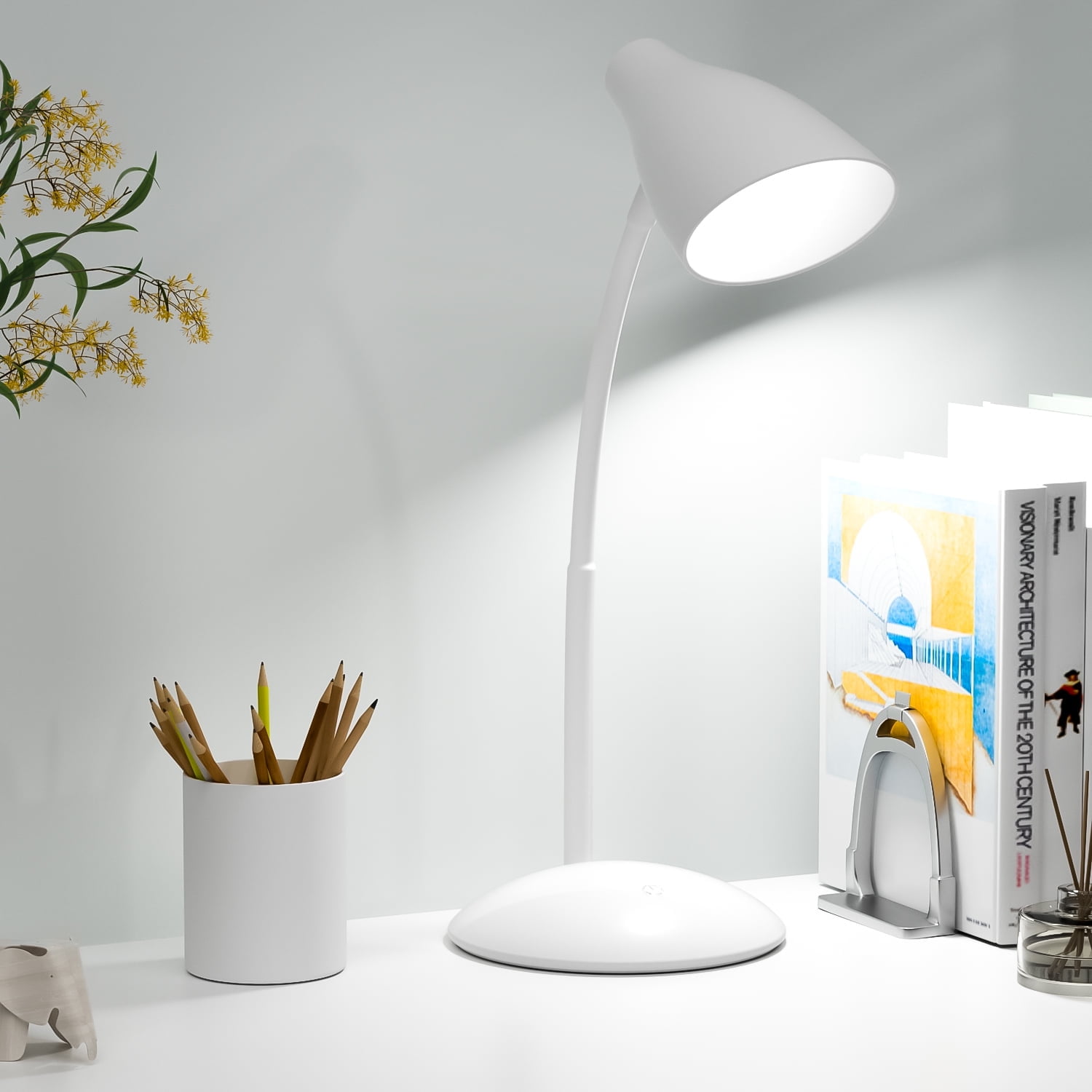 LED Desk Lamp, Adjustable Goose Neck Table Lamps for Home Office Study ...