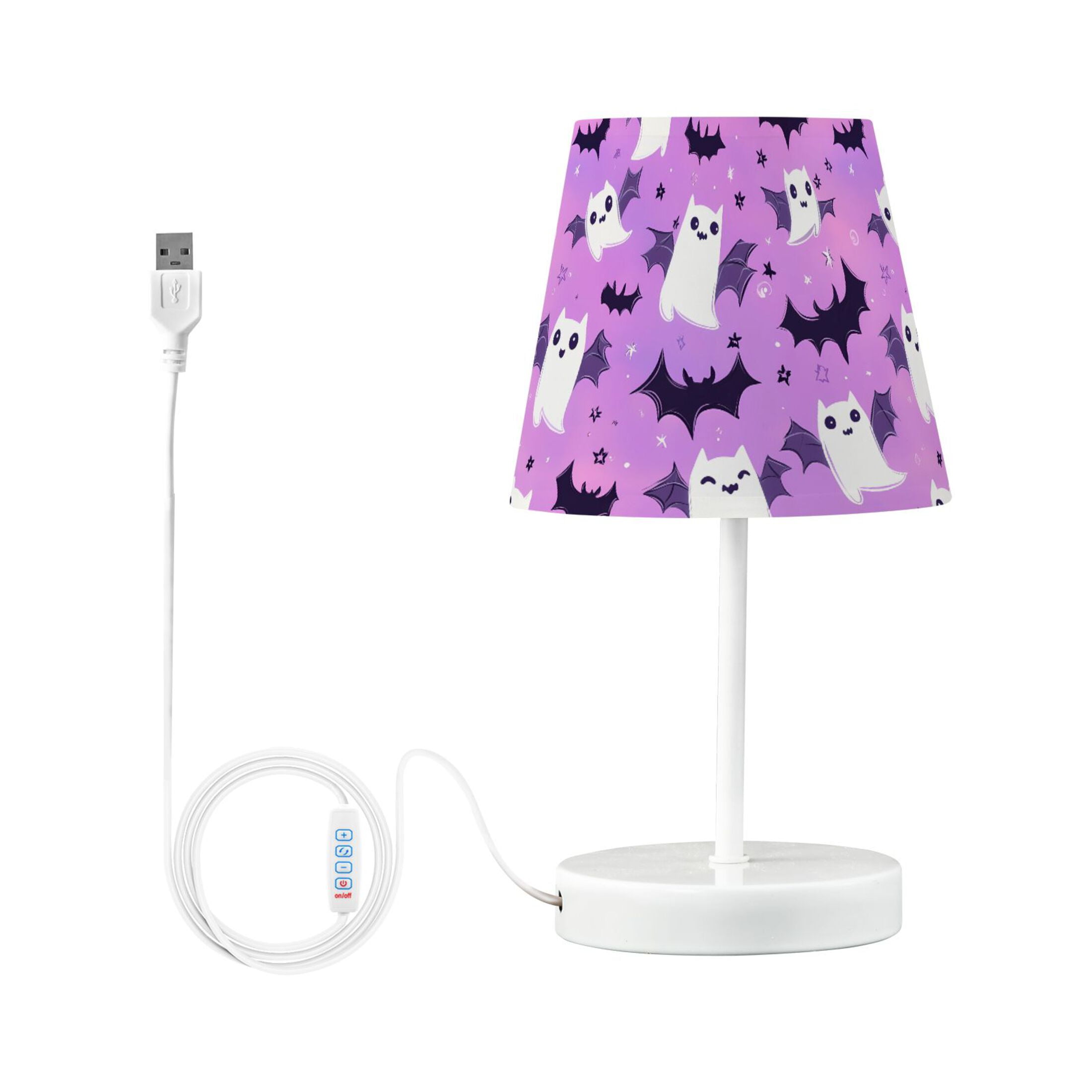 LED Desk Lamp Adorable Cartoon Ghost Bat Table Nightstand Lamps with 3 ...