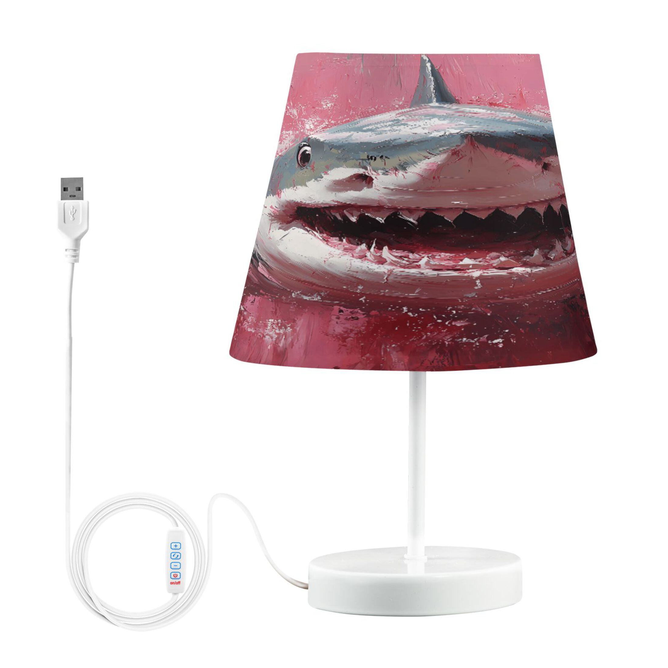 LED Desk Lamp Aggressive Shark Table Nightstand Lamps with 3 Color ...