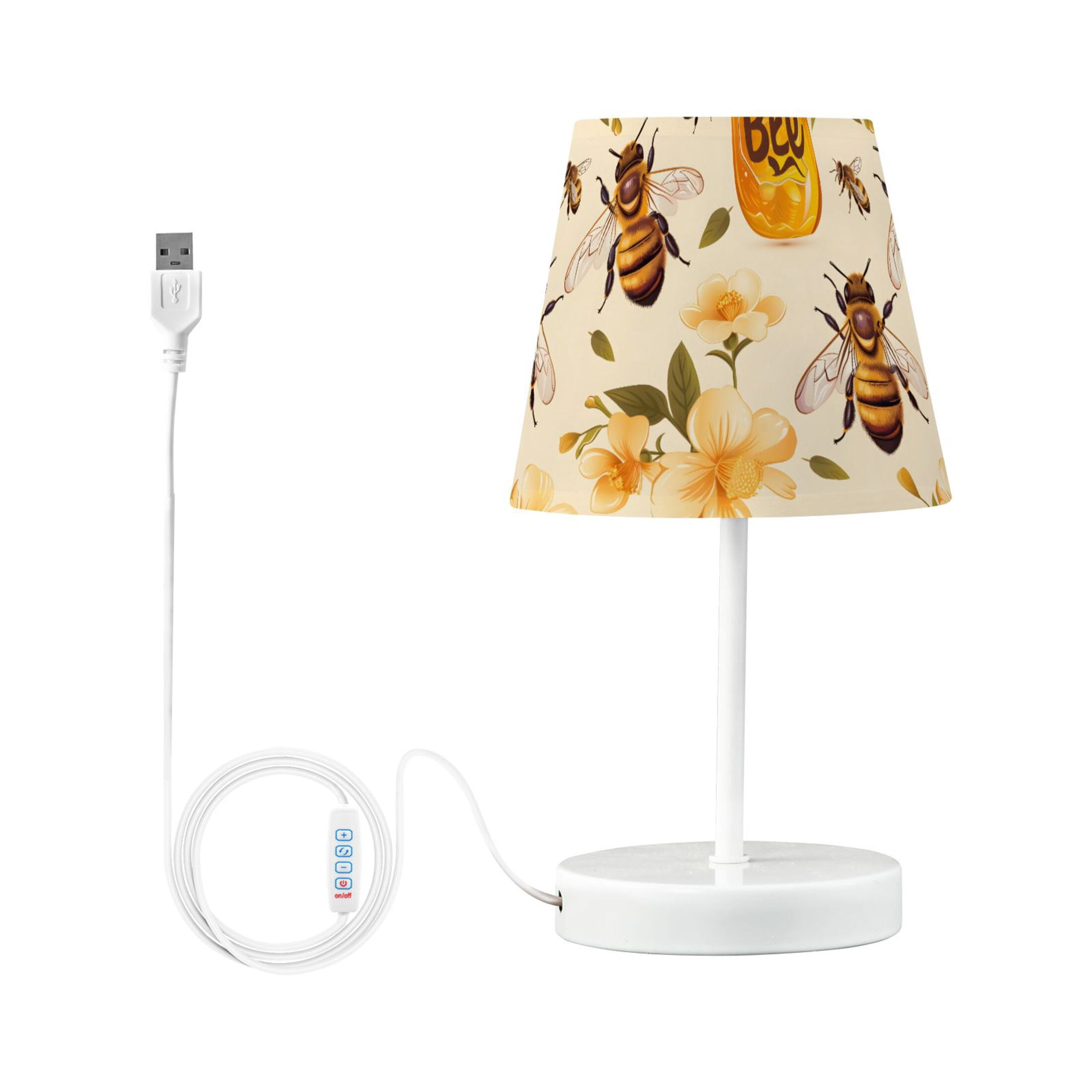 LED Desk Lamp Bees and Honey Table Nightstand Lamps with 3 Color ...