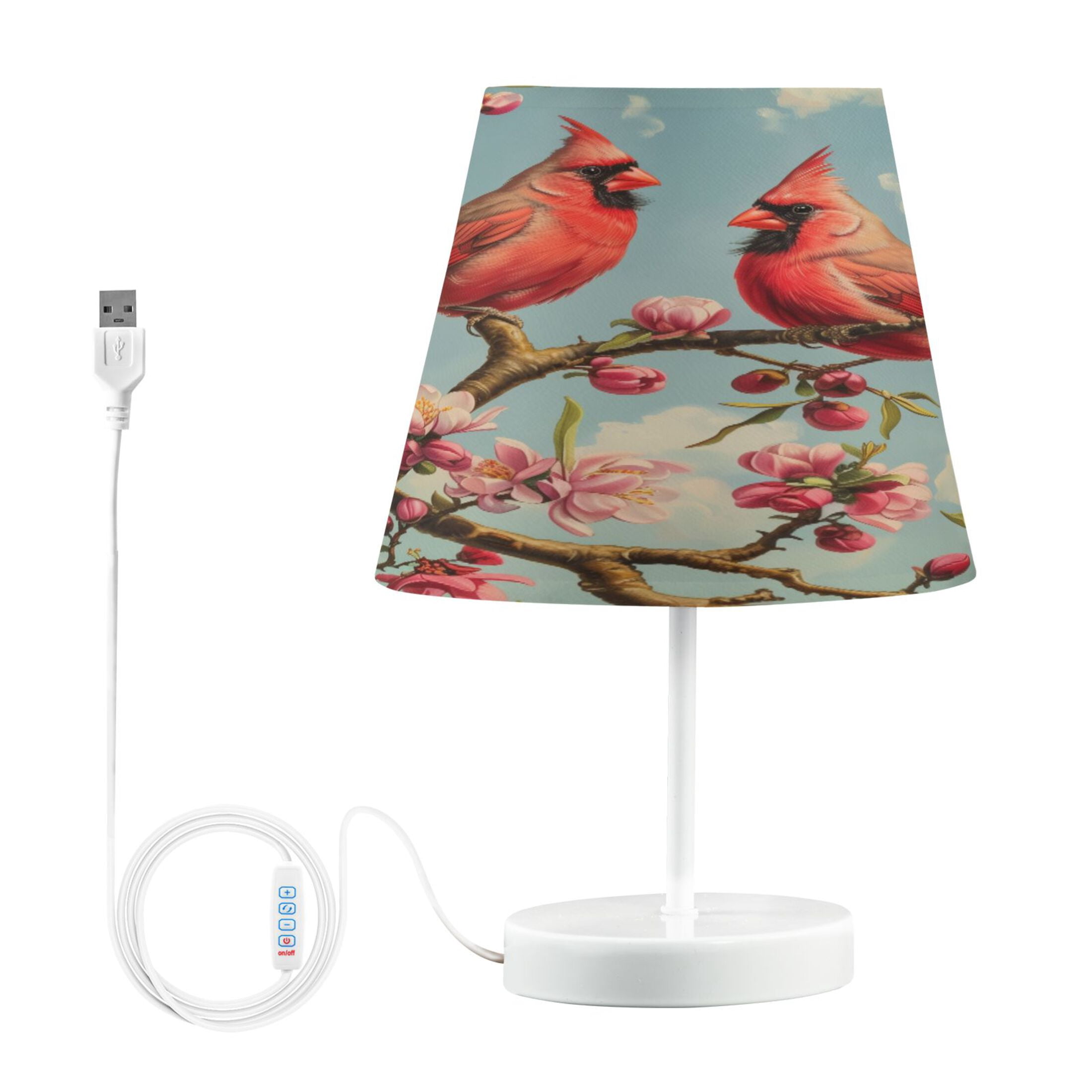 LED Desk Lamp Birds Sit on Tree Branch Table Nightstand Lamps with 3 ...
