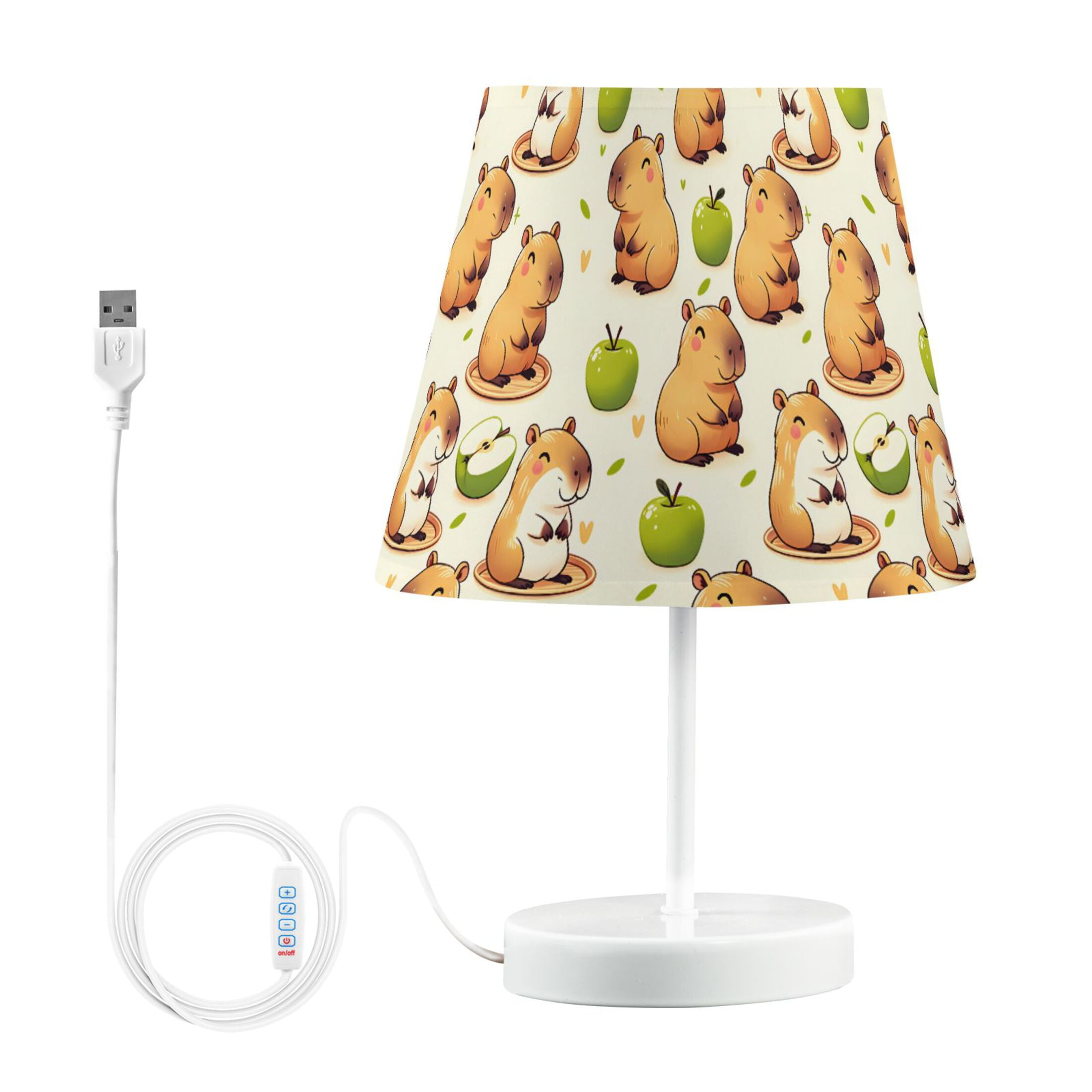 LED Desk Lamp Capybara with Apple Table Nightstand Lamps with 3 Color ...