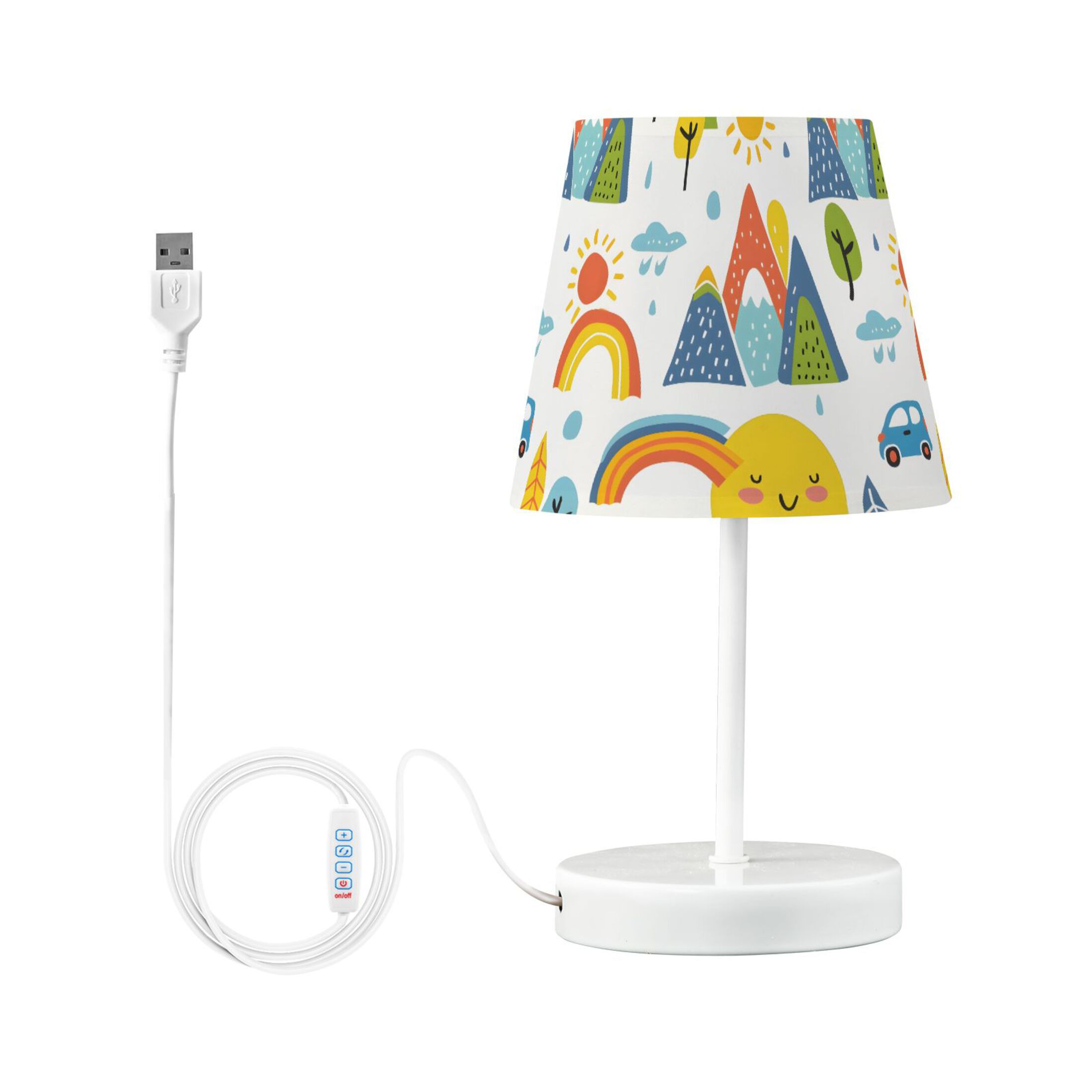 LED Desk Lamp Car Mountain Sun Tree Rainbow Table Nightstand Lamps with ...