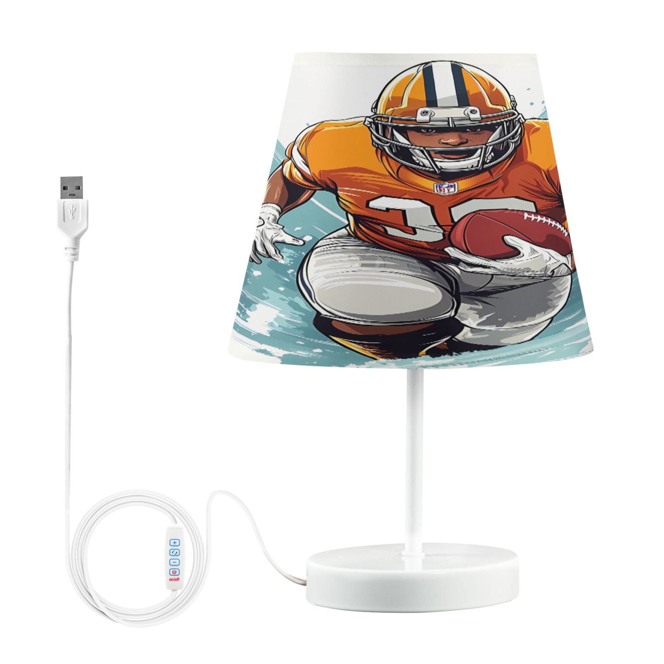 LED Desk Lamp Cartoon American Football Player Table Nightstand Lamps ...