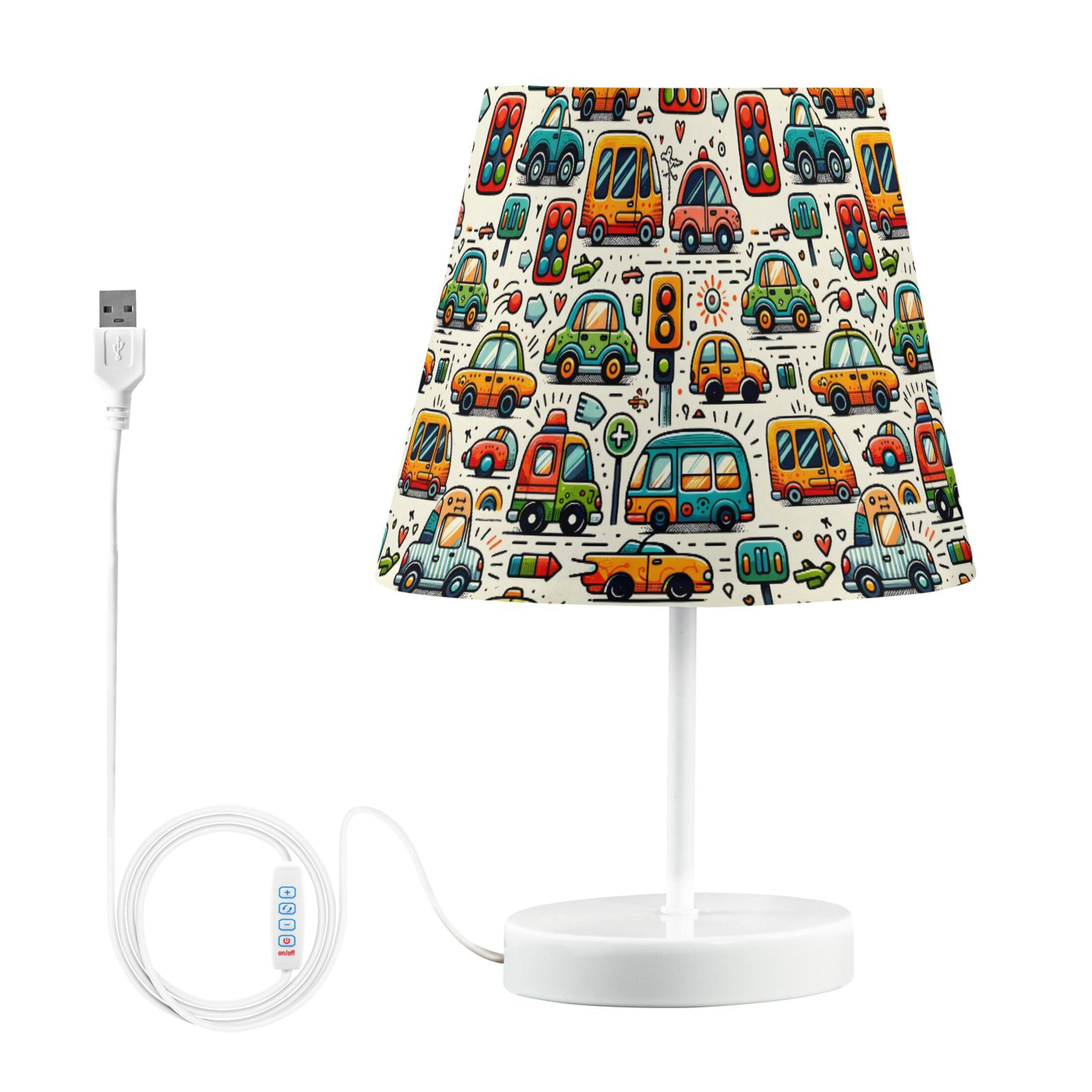 LED Desk Lamp Cartoon Cars Indicator Roadsign Table Nightstand Lamps ...