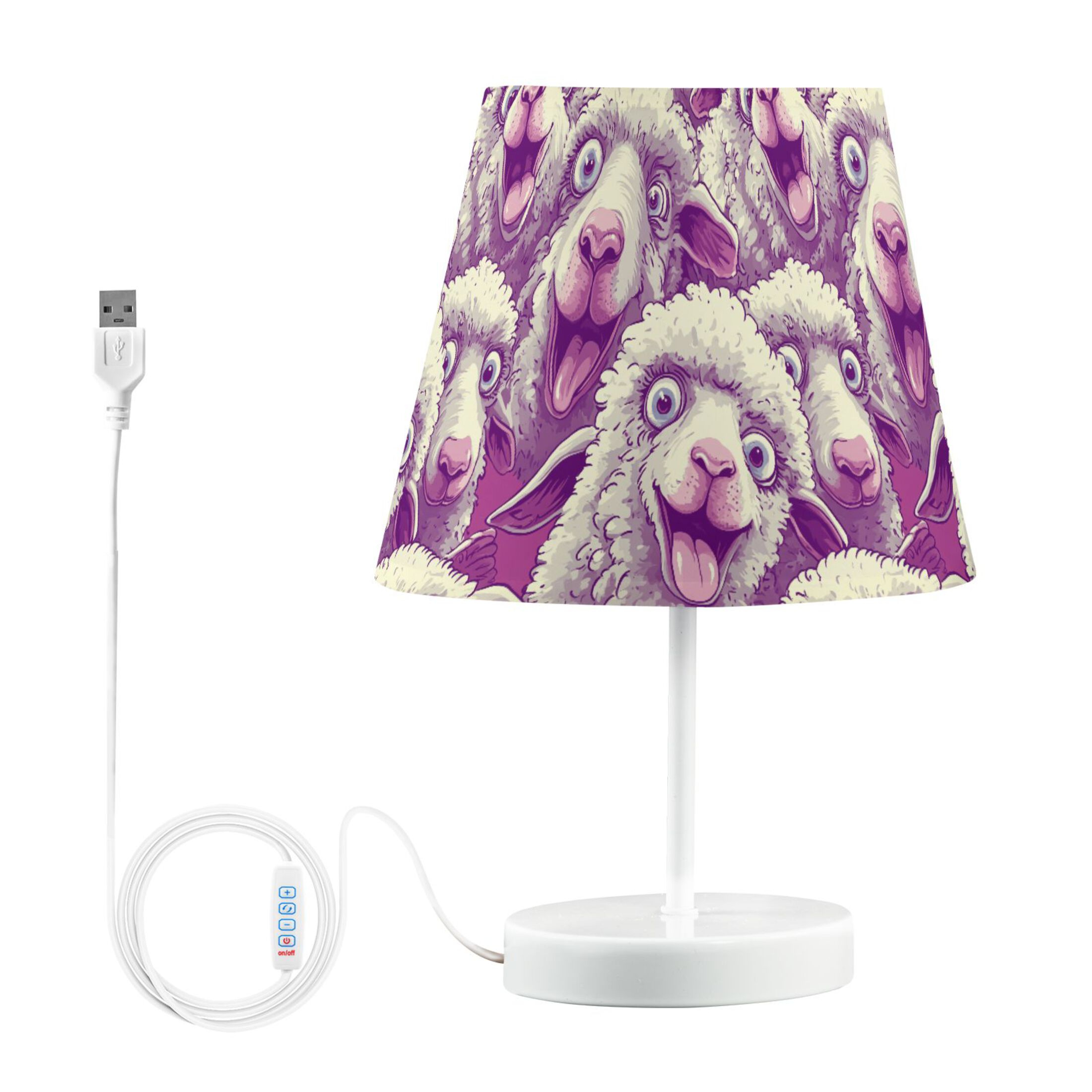 LED Desk Lamp Cartoon Funny Sheep Table Nightstand Lamps with 3 Color ...