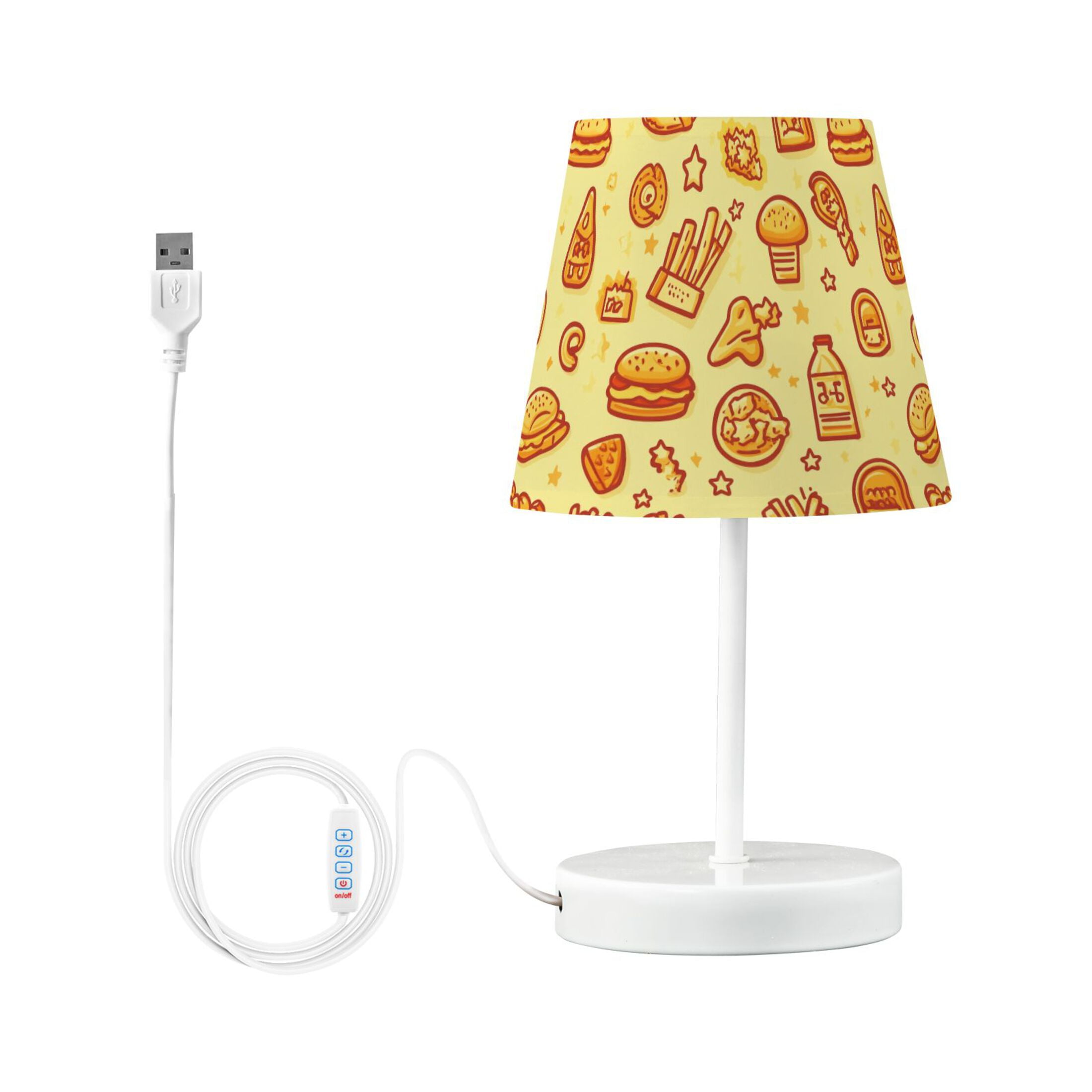 LED Desk Lamp Chicken Burger and Fries Table Nightstand Lamps with 3 ...