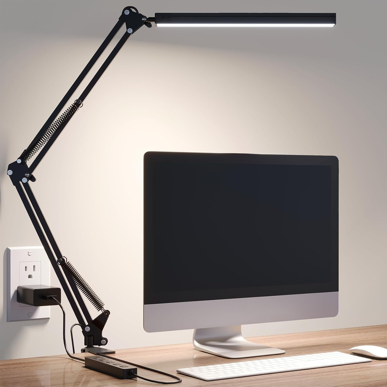 LED Desk Lamp with Clamp, 5 Color Tones & 11 Brightness Levels, Eye ...