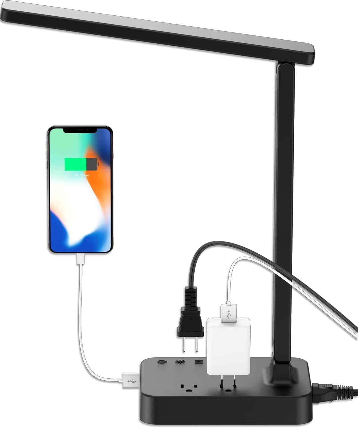 LED Desk Lamp for College Dorm Room, Light with 1 USB Charging Port 2 ...