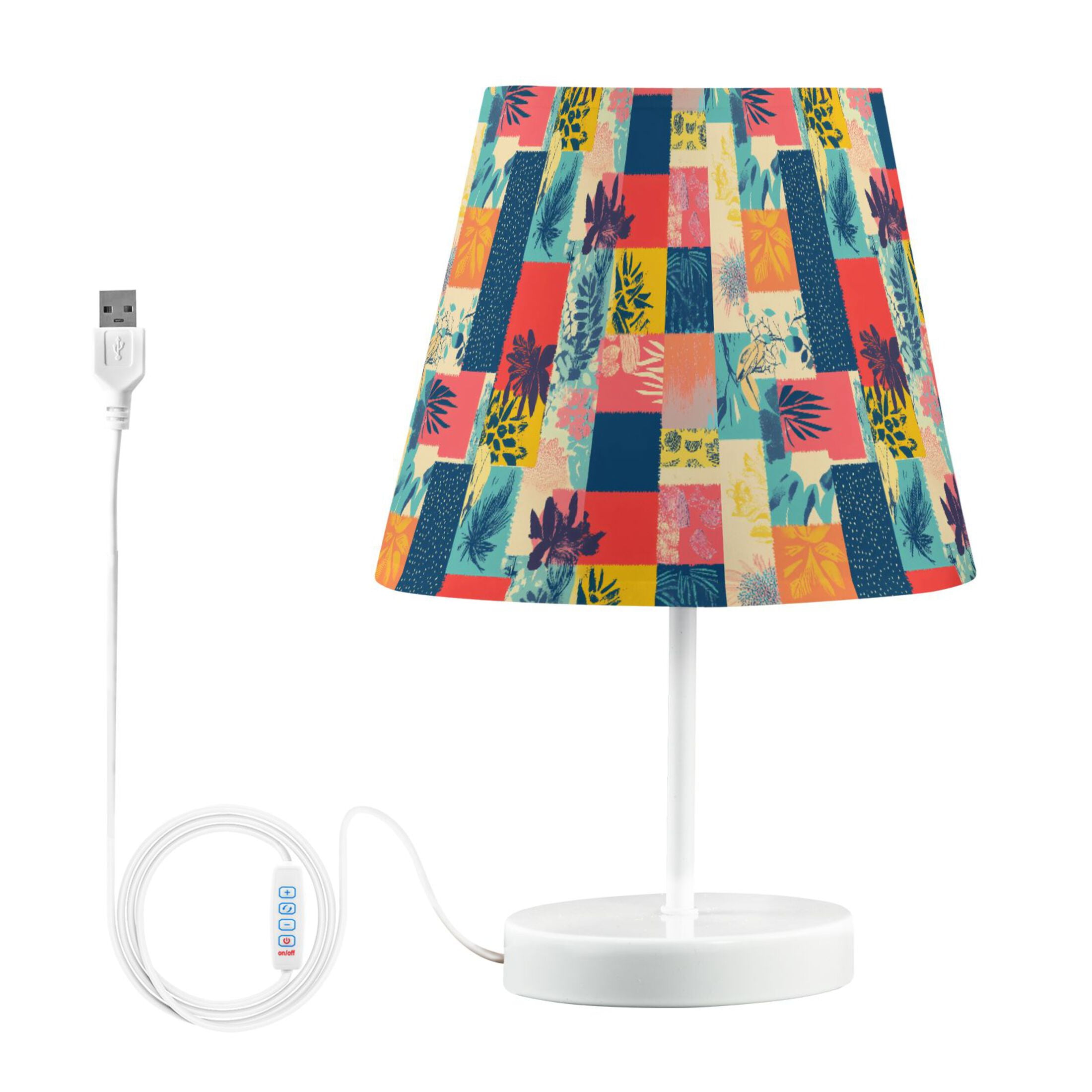 LED Desk Lamp Colorful Block Doodle Table Nightstand Lamps with 3 Color ...