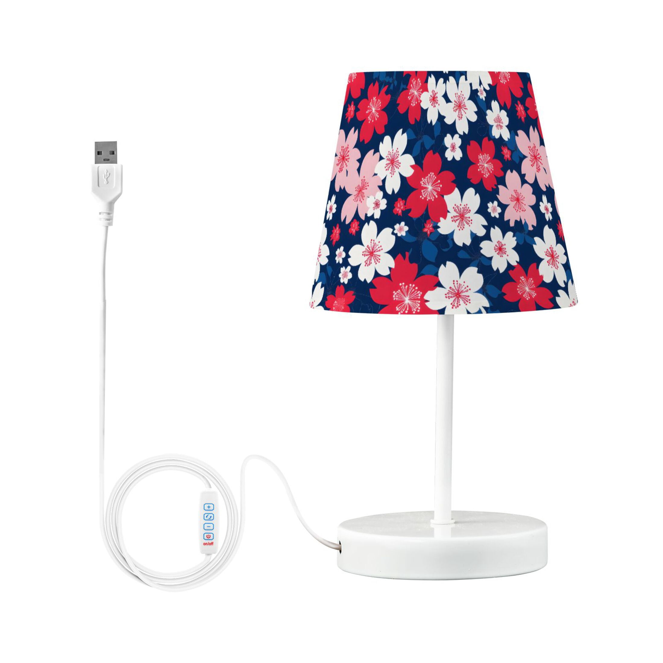 LED Desk Lamp Colorful Cherry Blossoms Table Nightstand Lamps with 3 ...