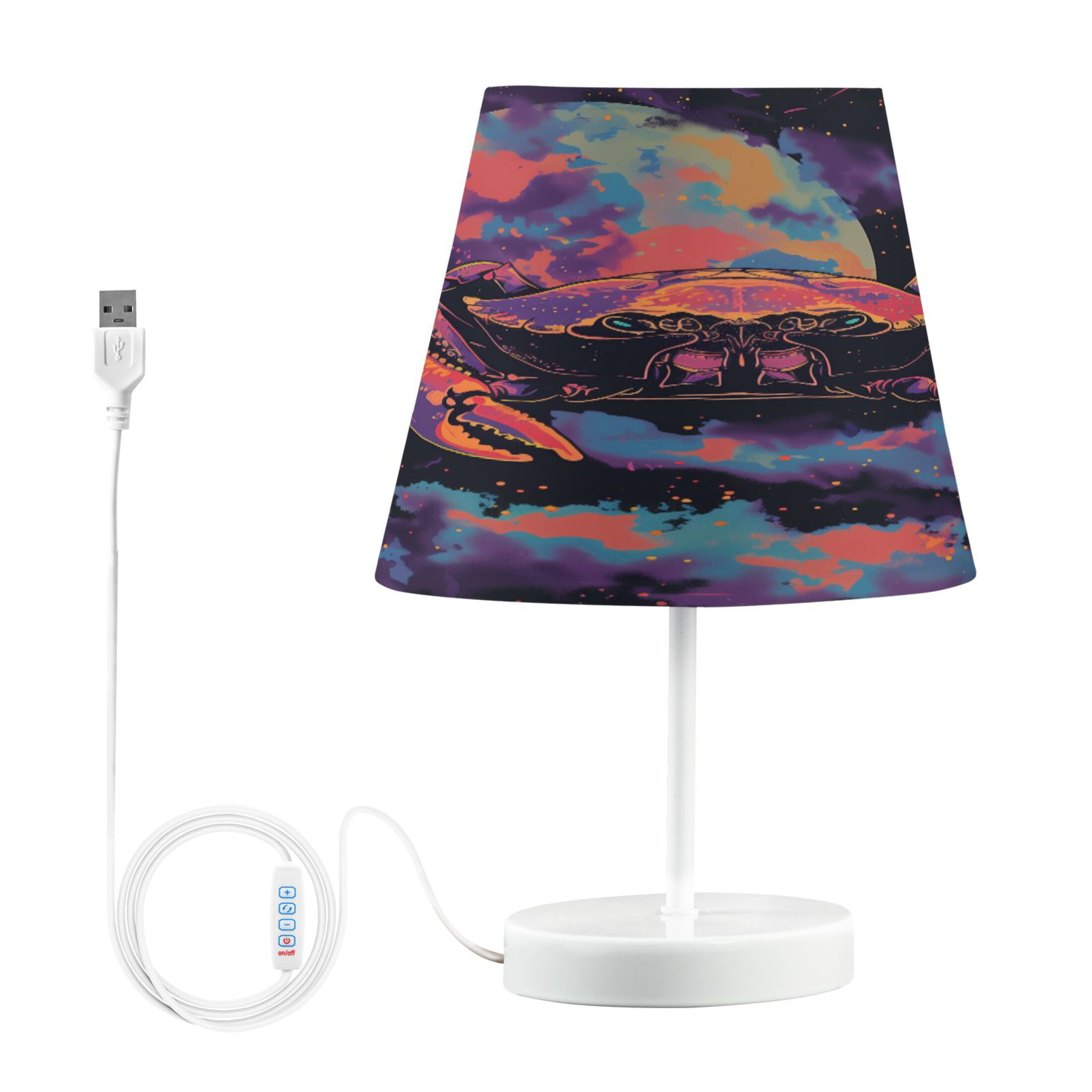 LED Desk Lamp Crab in Space Table Nightstand Lamps with 3 Color ...