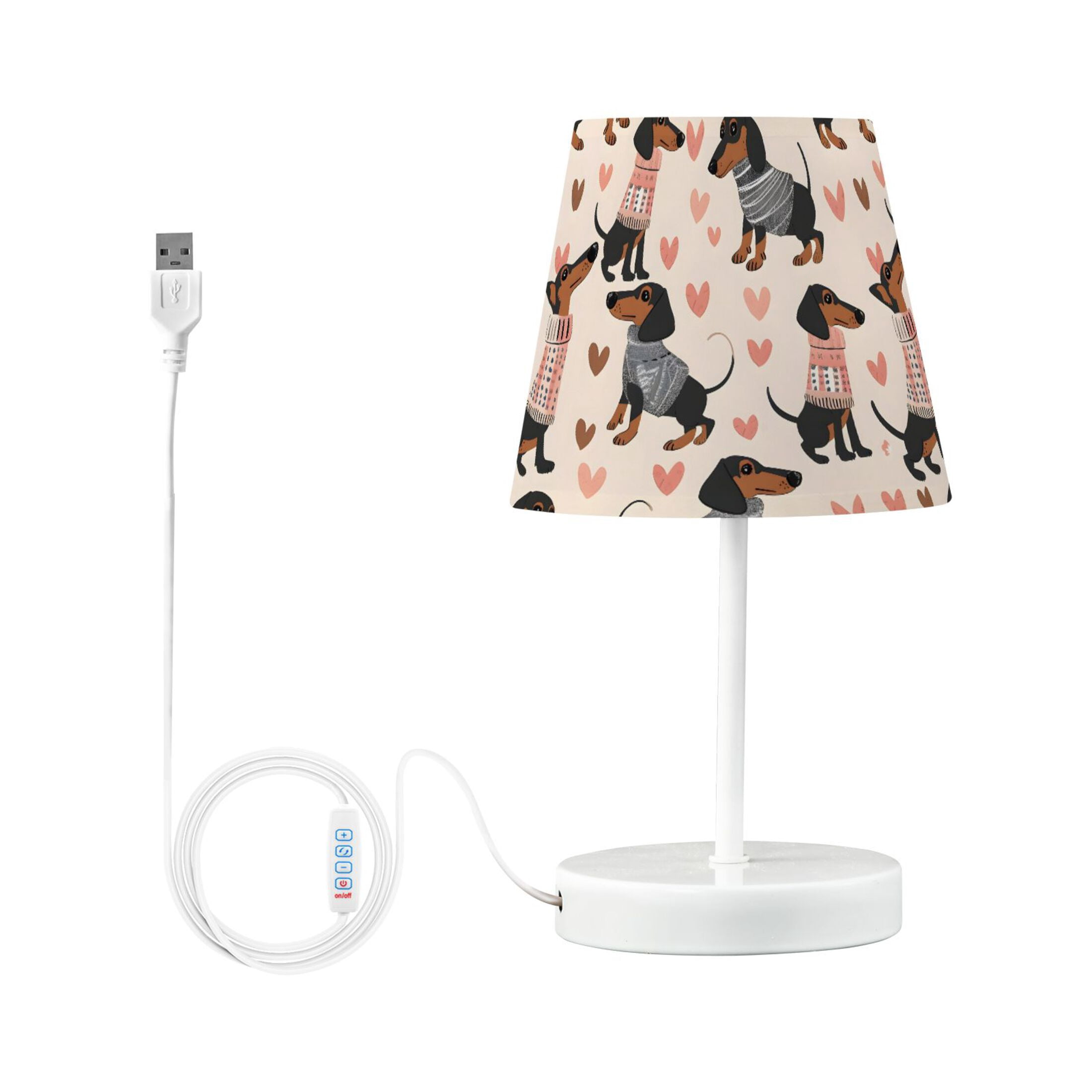 LED Desk Lamp Cute Dachshunds Dog in Clothes Table Nightstand Lamps ...