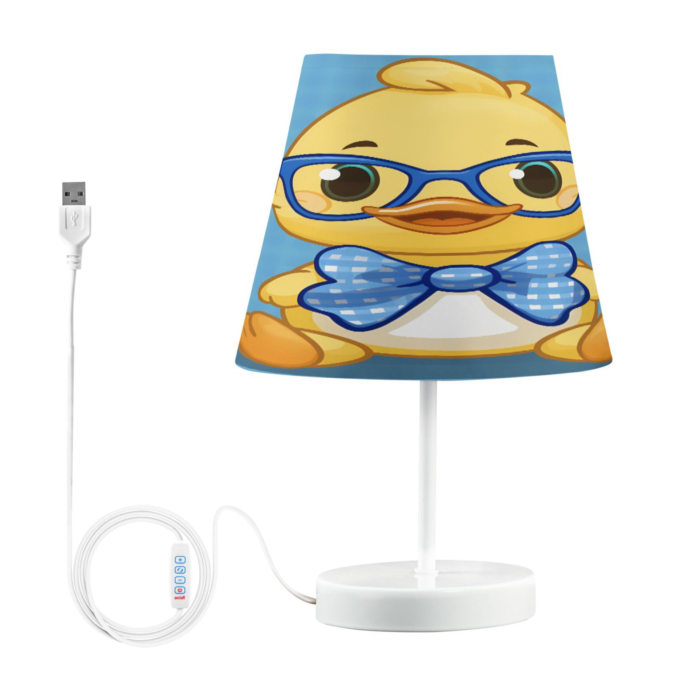 LED Desk Lamp Cute Duck Wear Glasses and Tie Table Nightstand Lamps ...