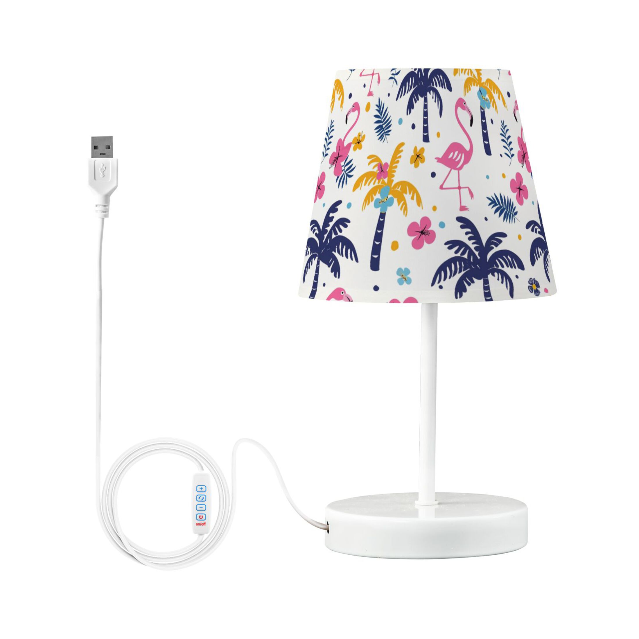 LED Desk Lamp Cute Flamingo Flower Tree Table Nightstand Lamps with 3 ...